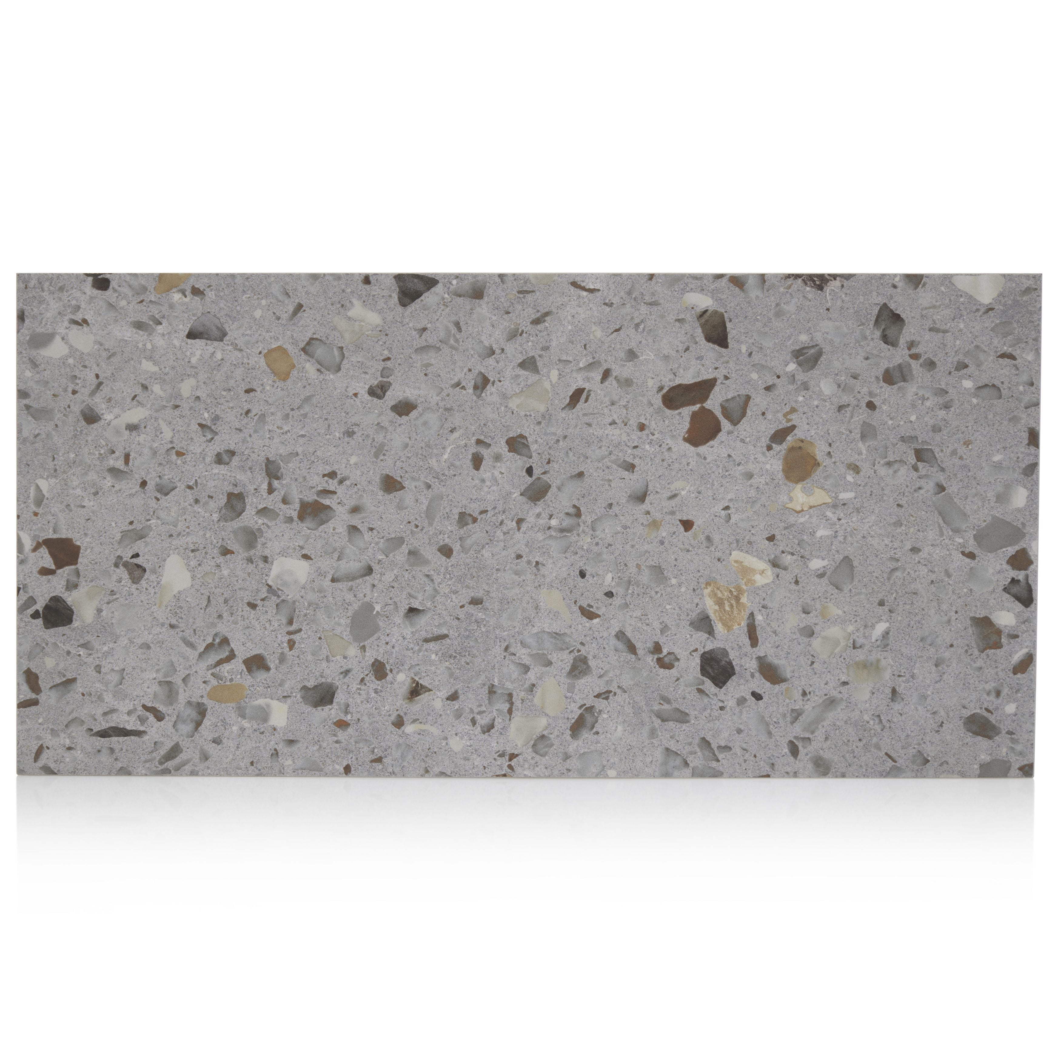 The Tile Project 12x24 Fragment Gray Matte Porcelain Tile (6x6 Sample ...
