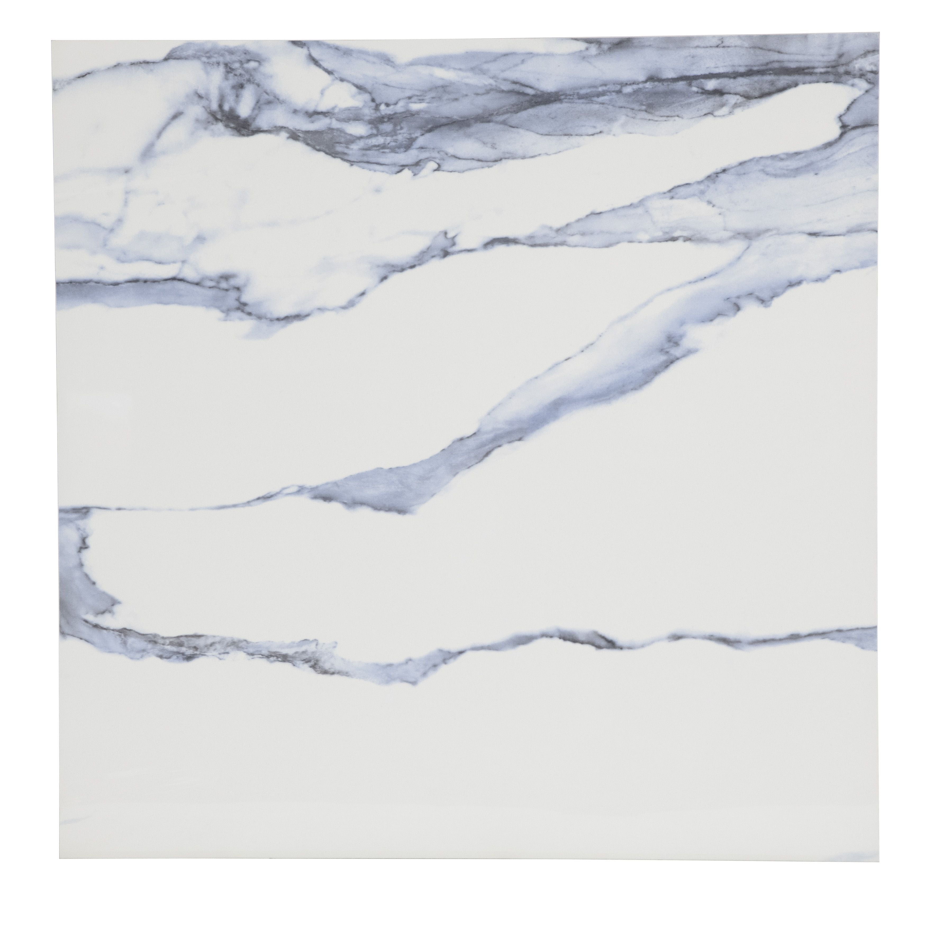 The Tile Project 24x24 Statuario Blue Polished Porcelain Tile (15.5 Sq ...