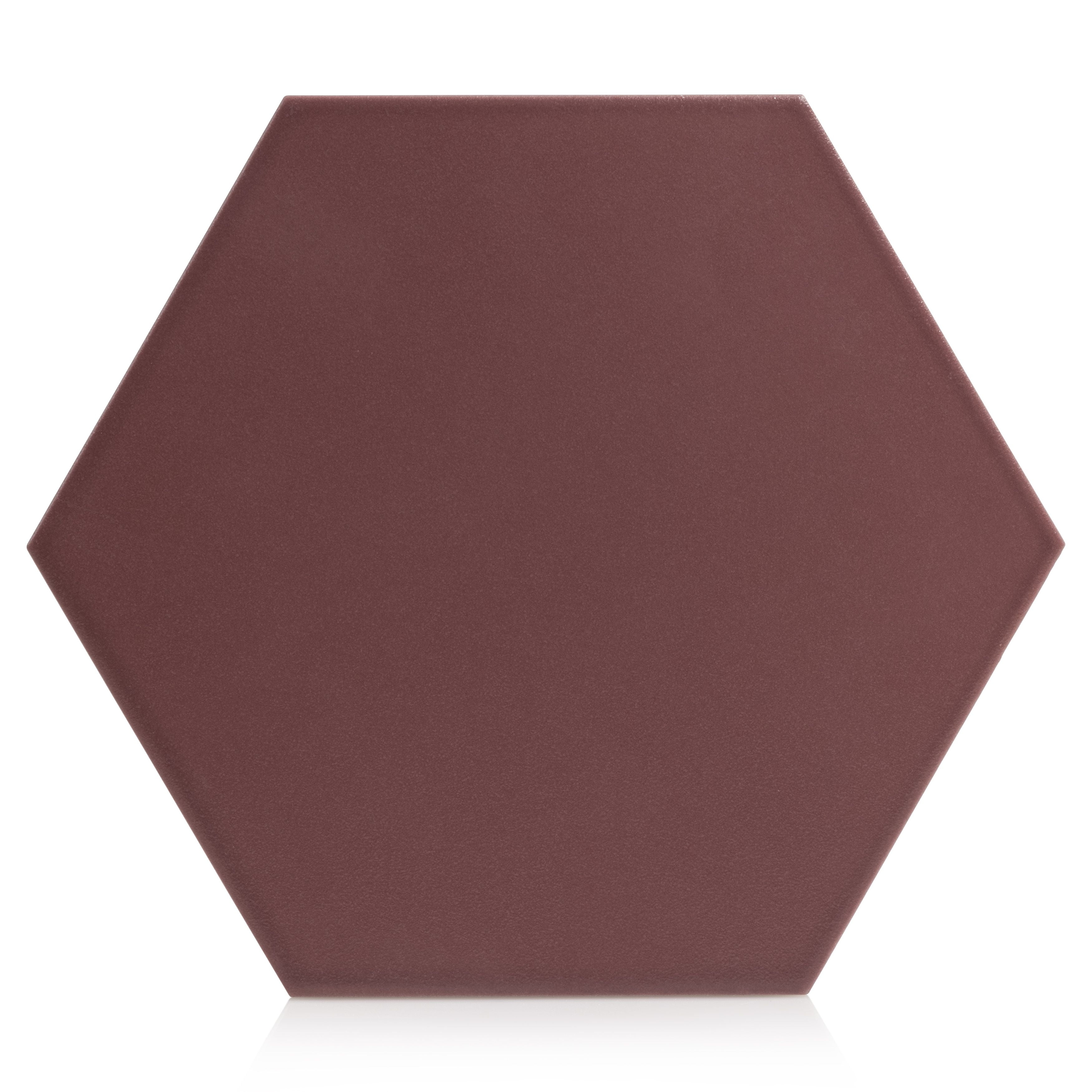 The Tile Project 7.8x9 Tribeca Hexagon Burgundy Porcelain Floor/Wall ...