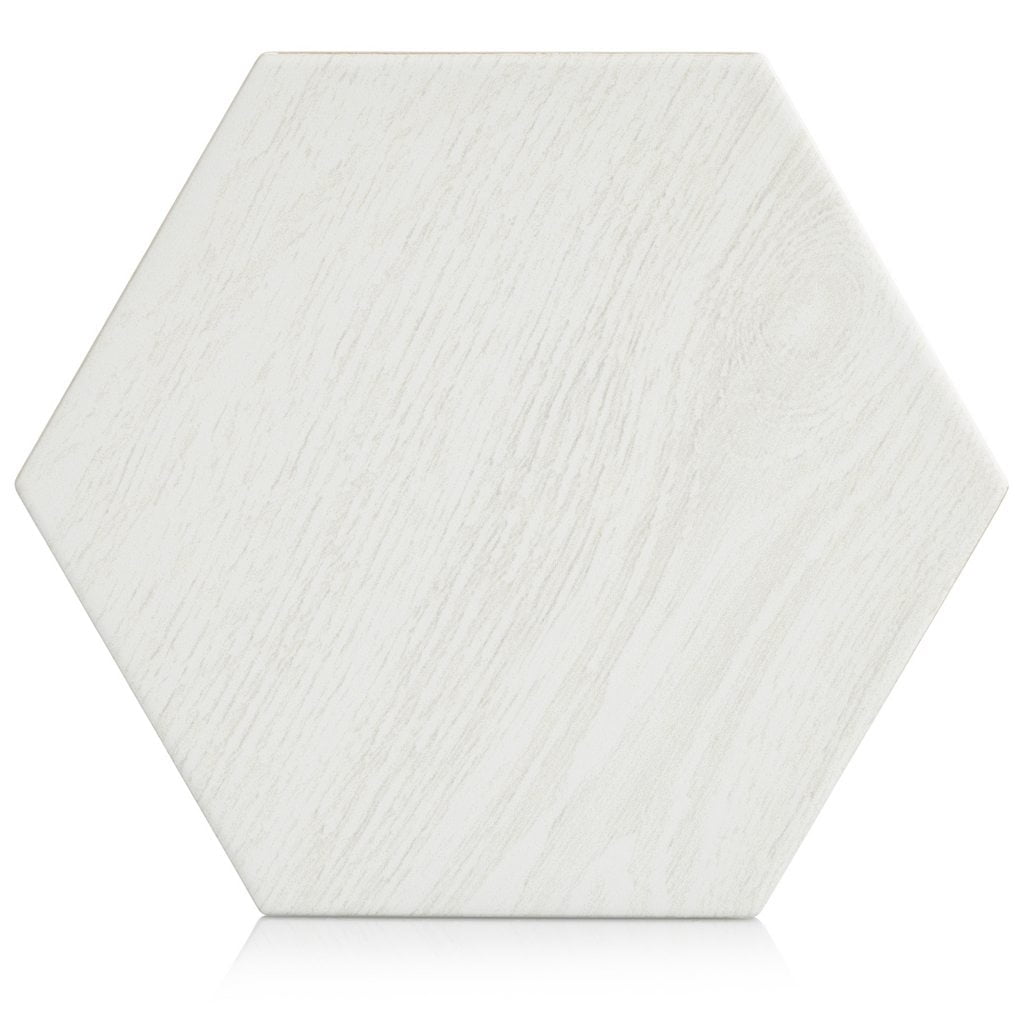 The Tile Project 8x10 Woodside Hexagon Porcelain White Floor/Wall Tile ...