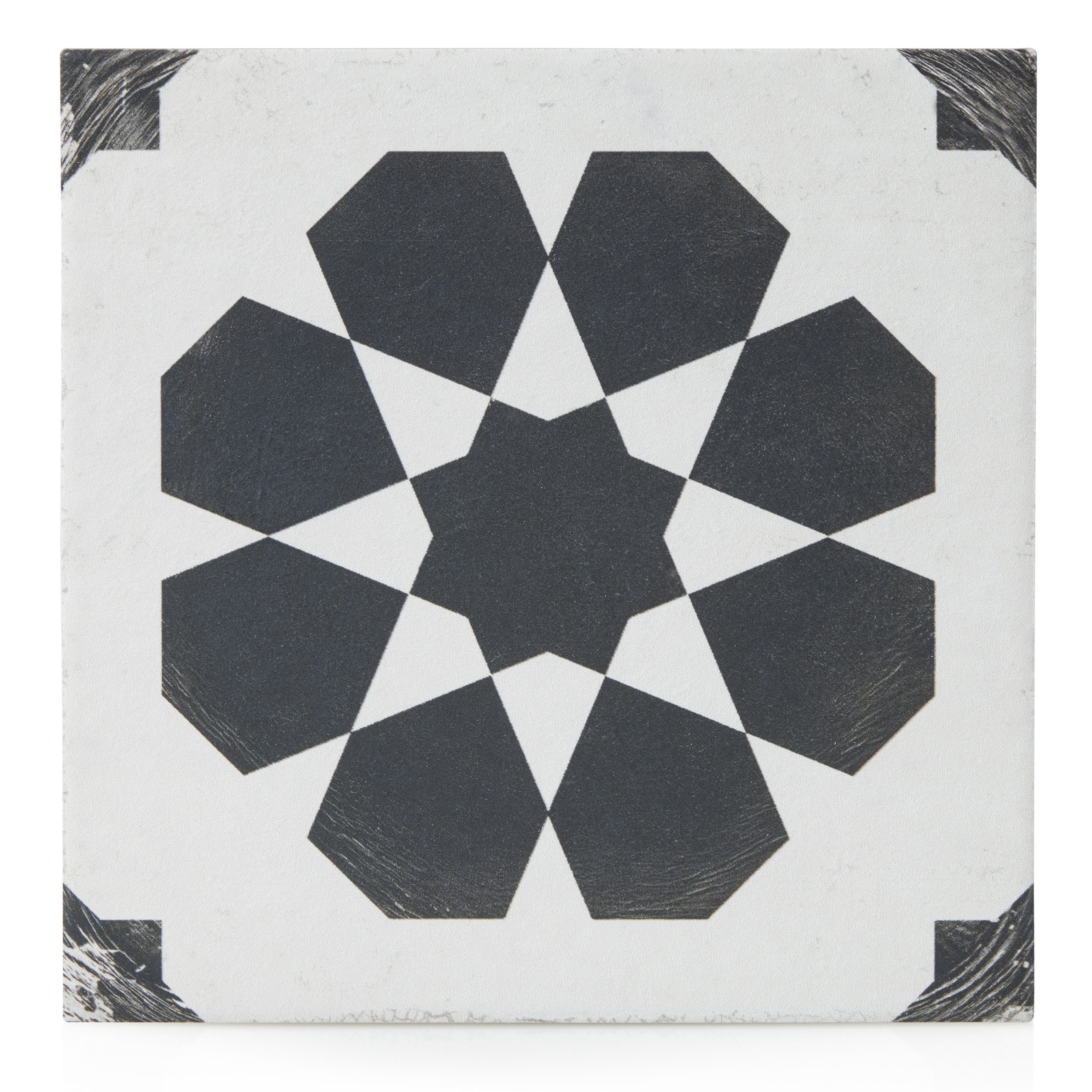 Industry Tile 8x8 Black and White Distressed Cyclone Porcelain Tile (7. ...