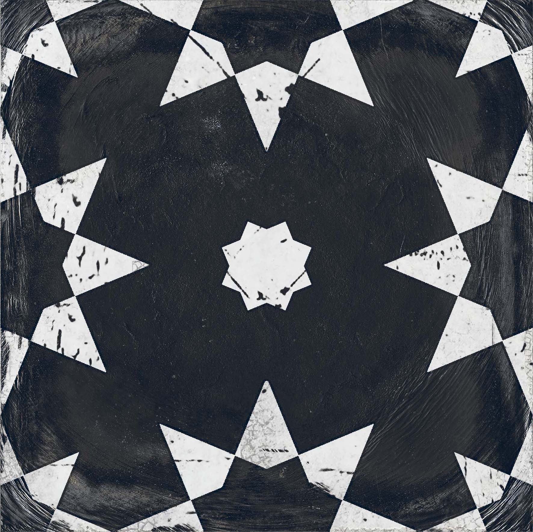 The Tile Project 8x8 Black and White Distressed Groove Porcelain Tile ...