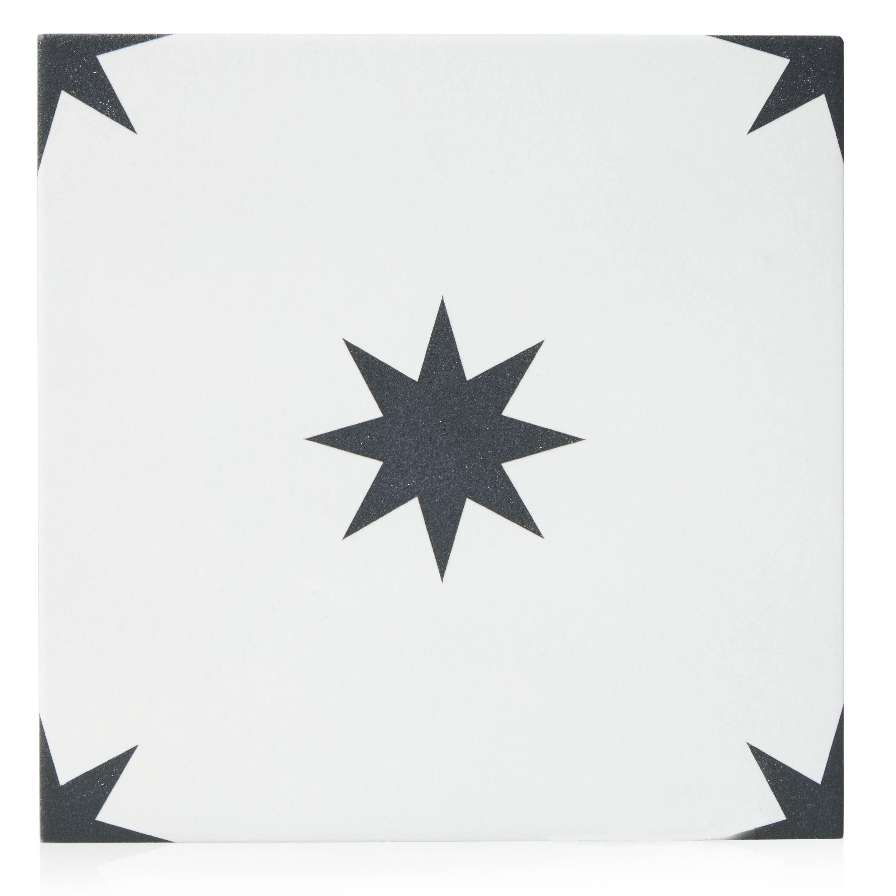 The Tile Project 8x8 Black and White Orion Star Porcelain Tile (1 ...