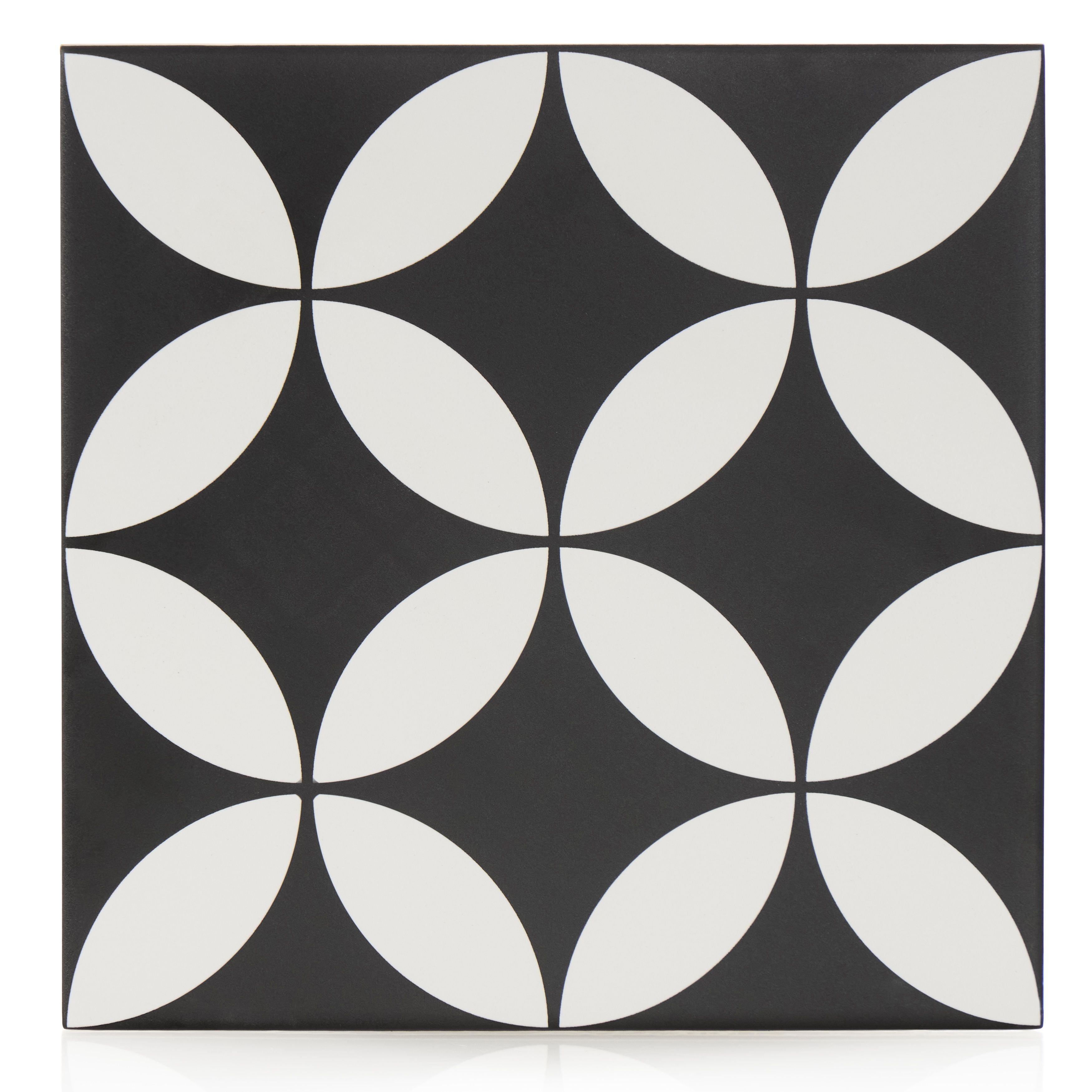 The Tile Project 8x8 Bold Dark Black Porcelain Floor and Wall Tile (1 ...