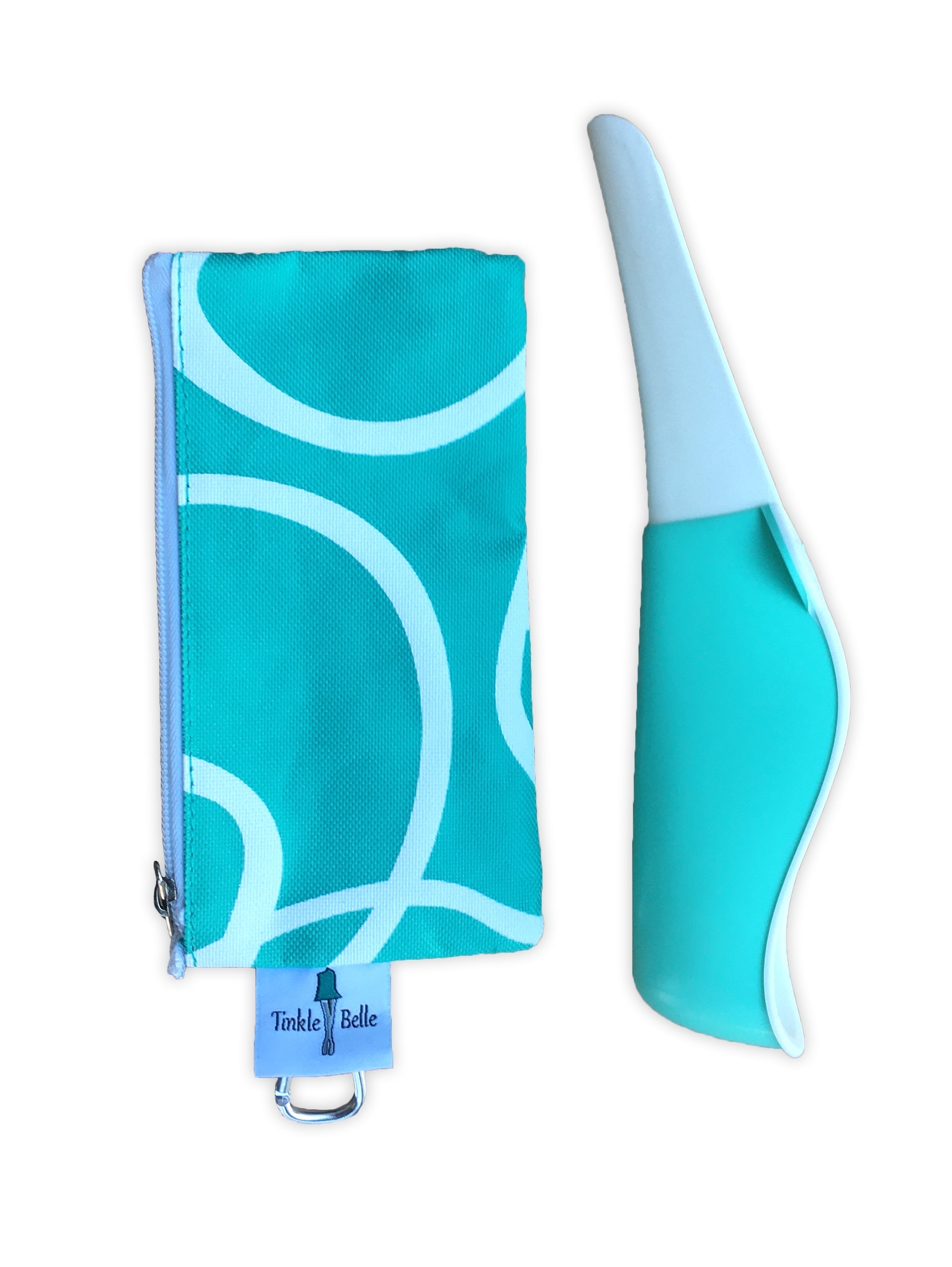 The Tinkle Belle Portable Female Urination Device Light Teal and White ...