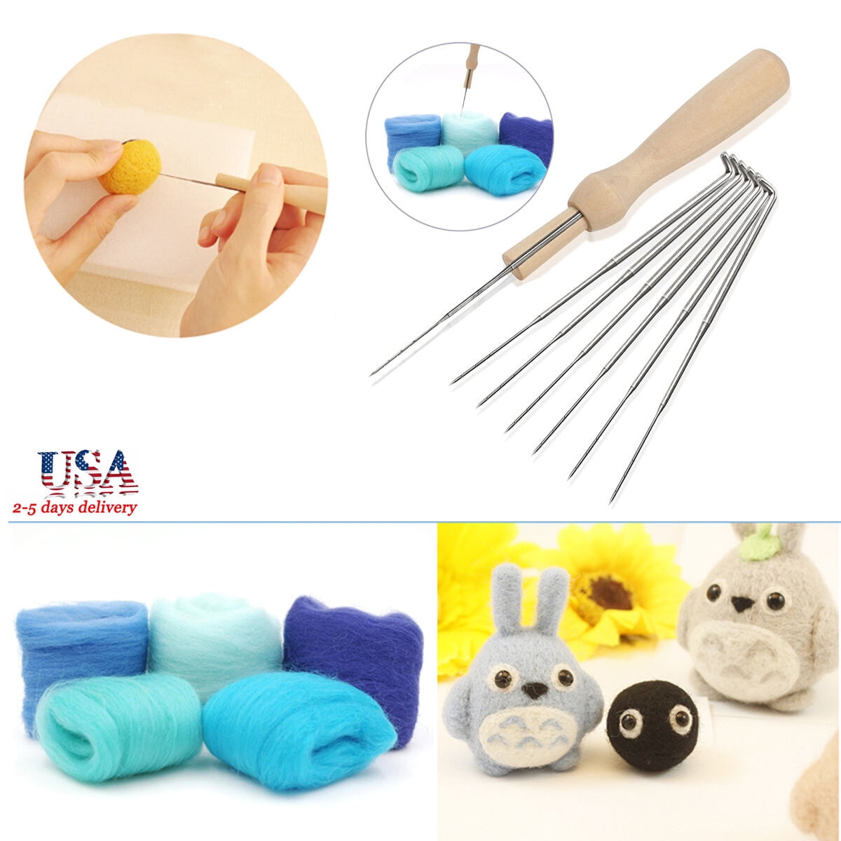The Tools Felting Handle Wool Felting Tool Kit Felting Needle Tool Kit ...