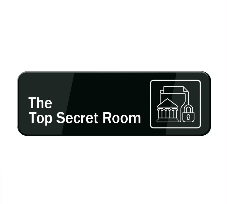 The Top Secret Room Sign For House, Home, And Office - 10" X 3", Strong ...