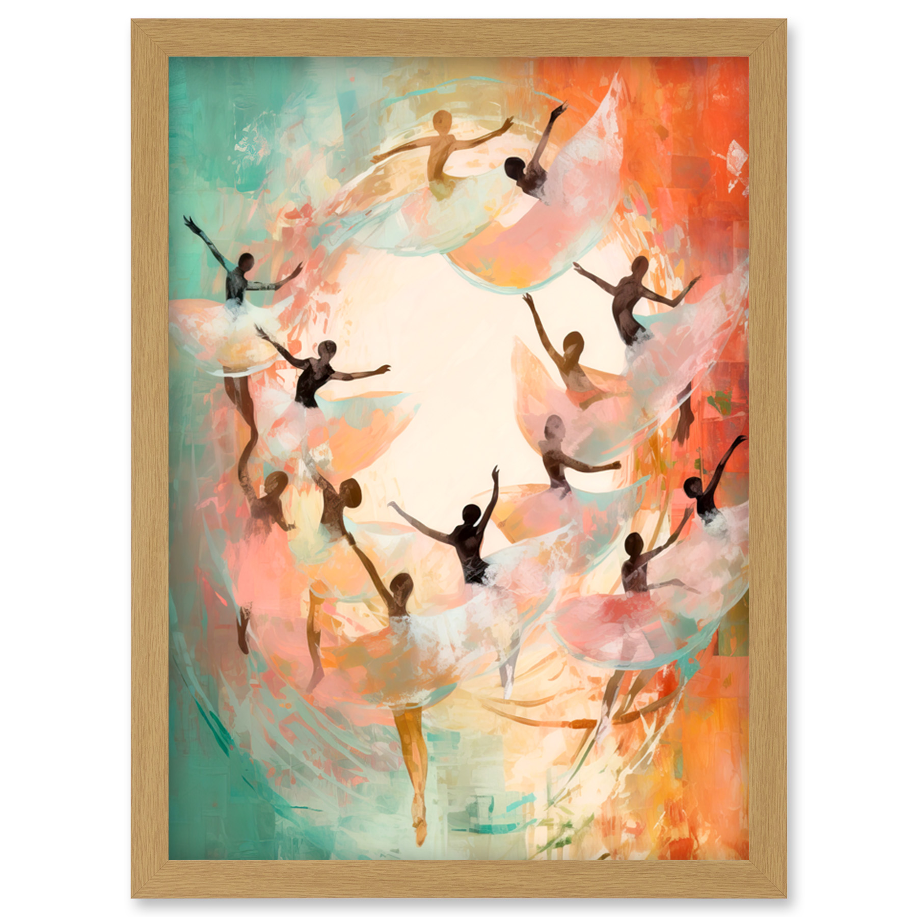 The Tornado Ballet Oil Painting Abstract Turquoise Pink Musical Swirl ...