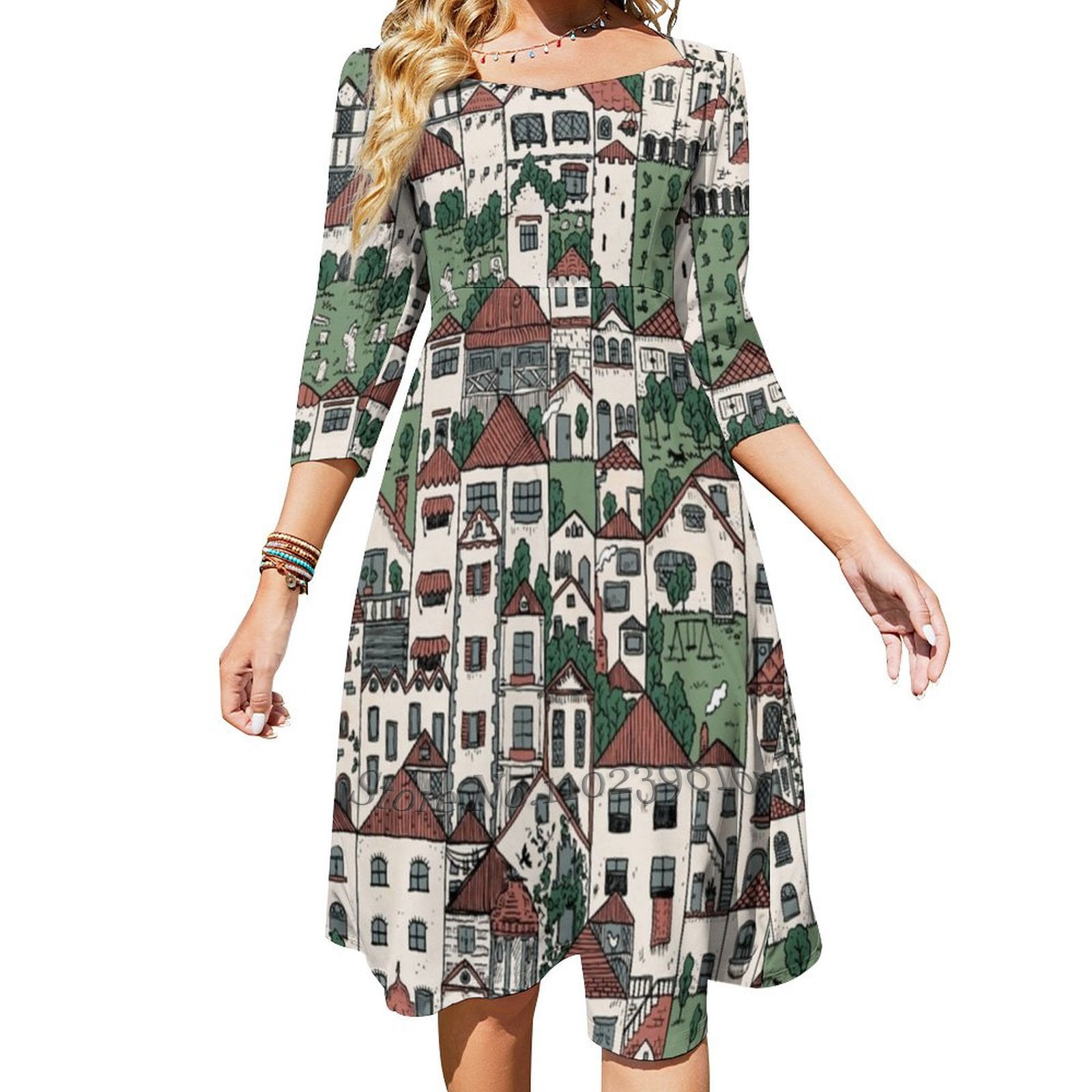 The Town Sweetheart Knot Flared Dress Fashion Design Large Size Loose ...
