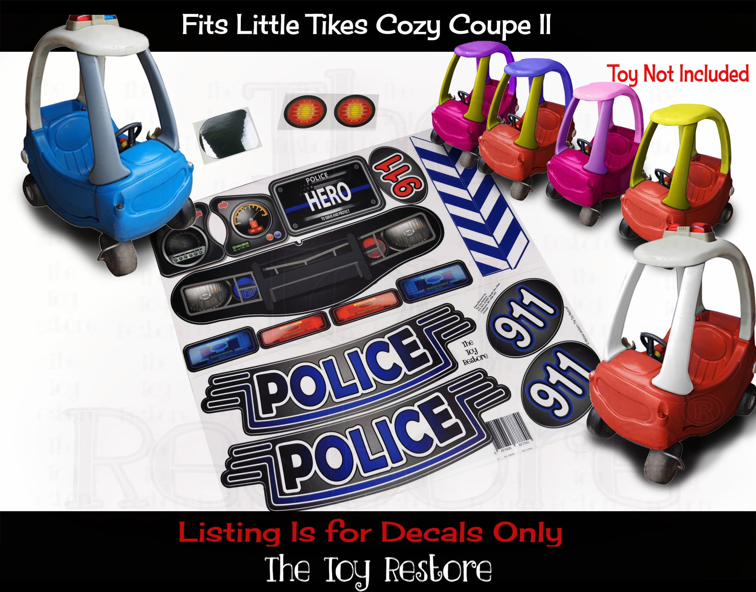 The Toy Restore Replacement Decals Fits Little Tikes Cozy Coupe II ...