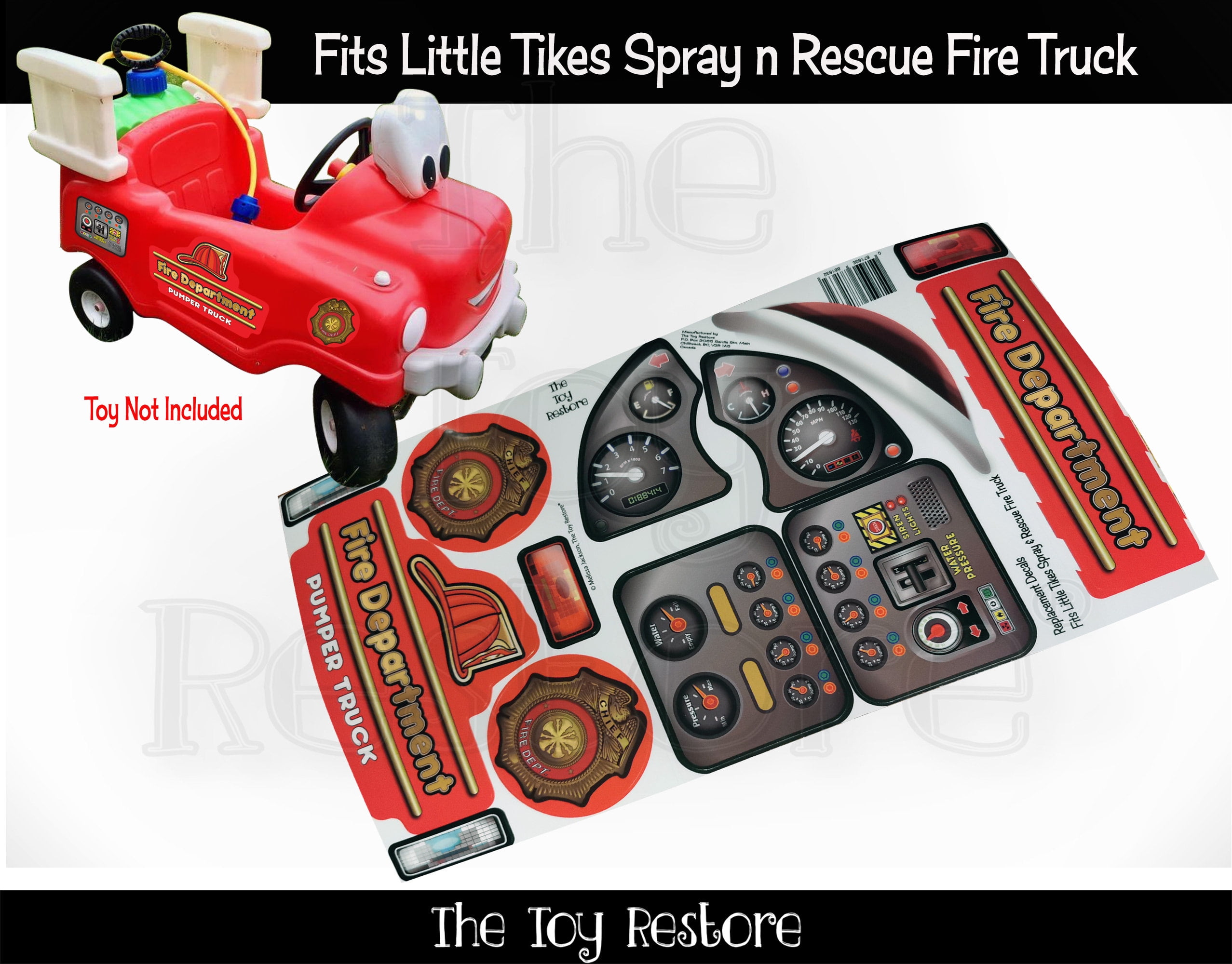 The Toy Restore Replacement Decals Stickers fits Little Tikes Spray and ...