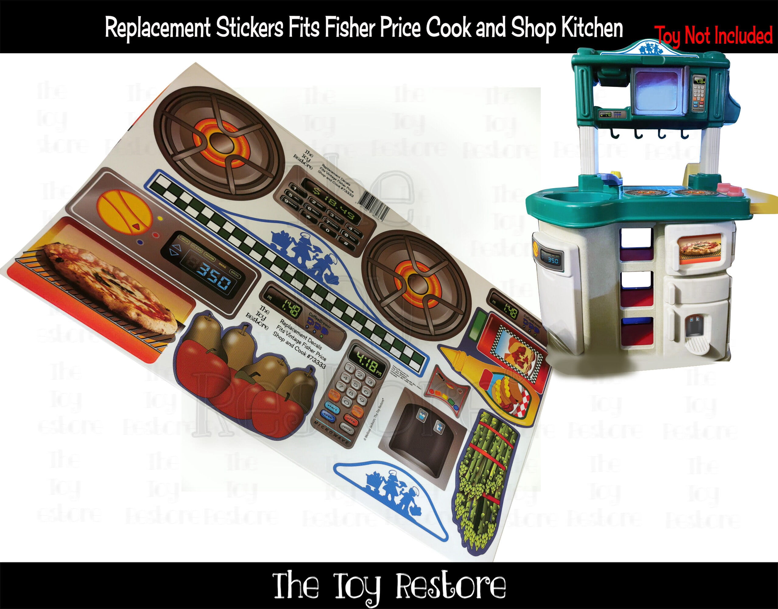 The Toy Restore Replacement Stickers Fits Fisher Price Cook and Shop ...