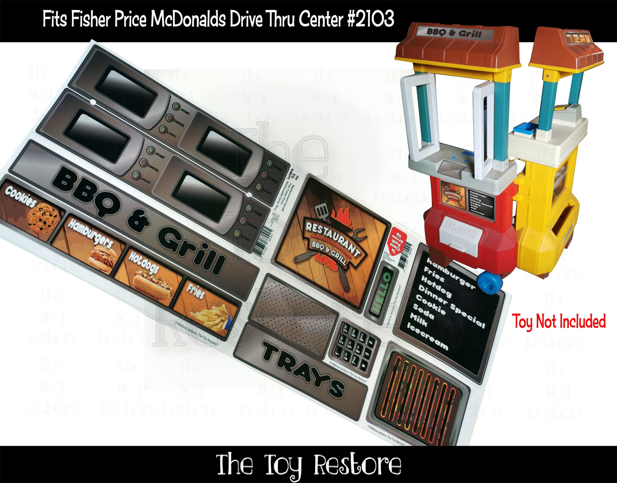 The Toy Restore Replacement Stickers Fits Fisher Price McDonalds Drive ...
