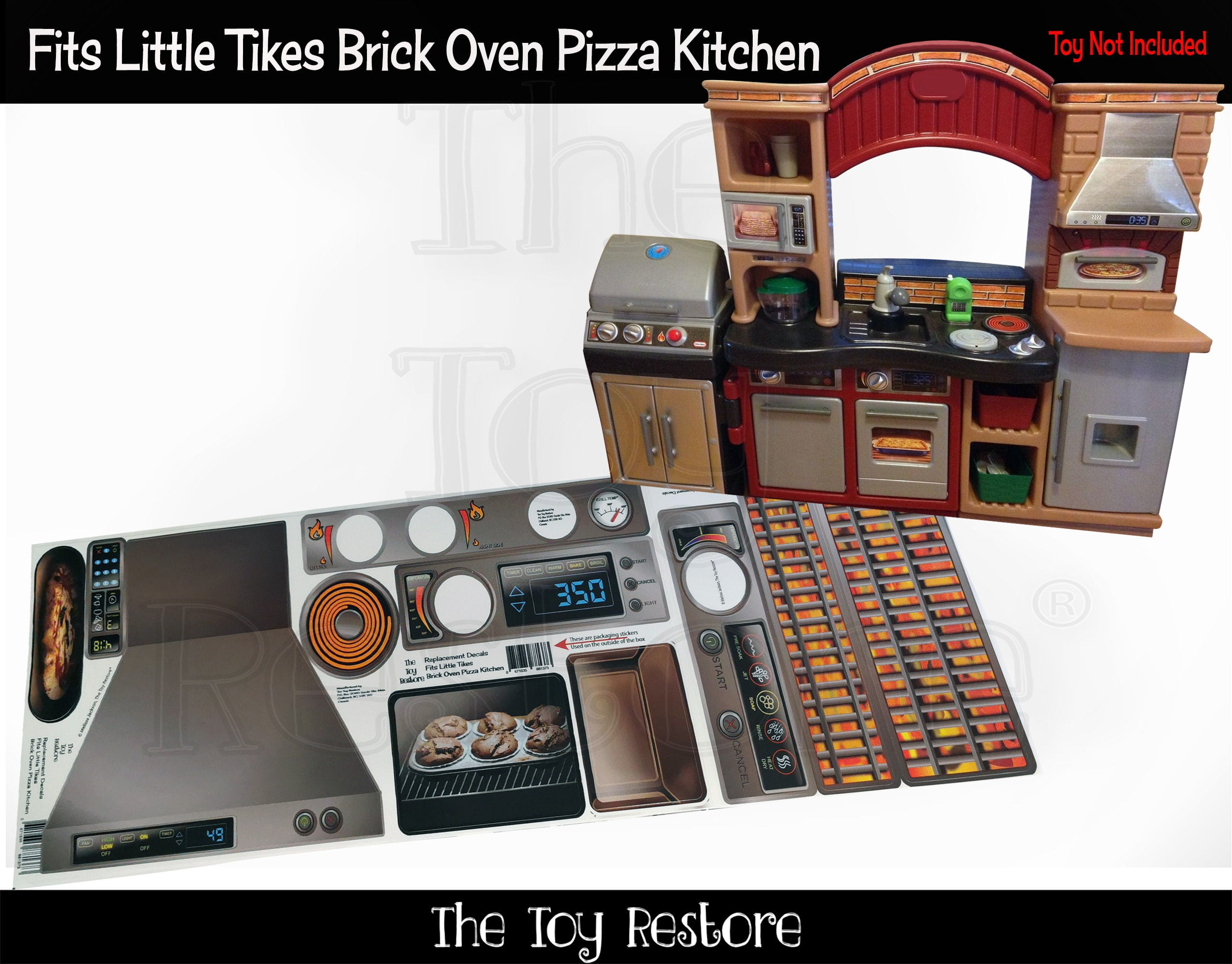 The Toy Restore Replacement Stickers Fits Little Tikes Brick Oven Pizza ...