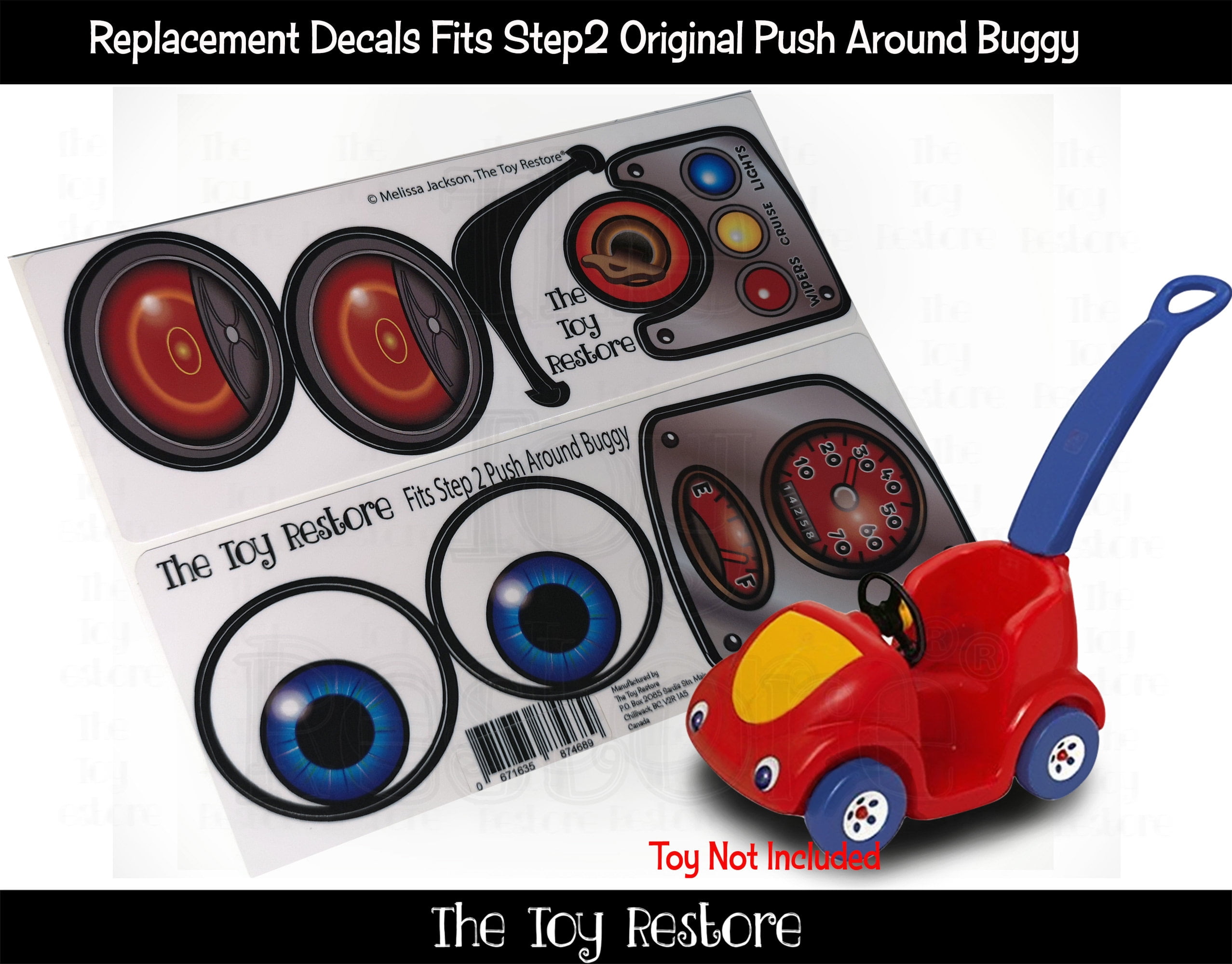 The Toy Restore Replacement Stickers Push Puggy Decals fits Step 2 ...