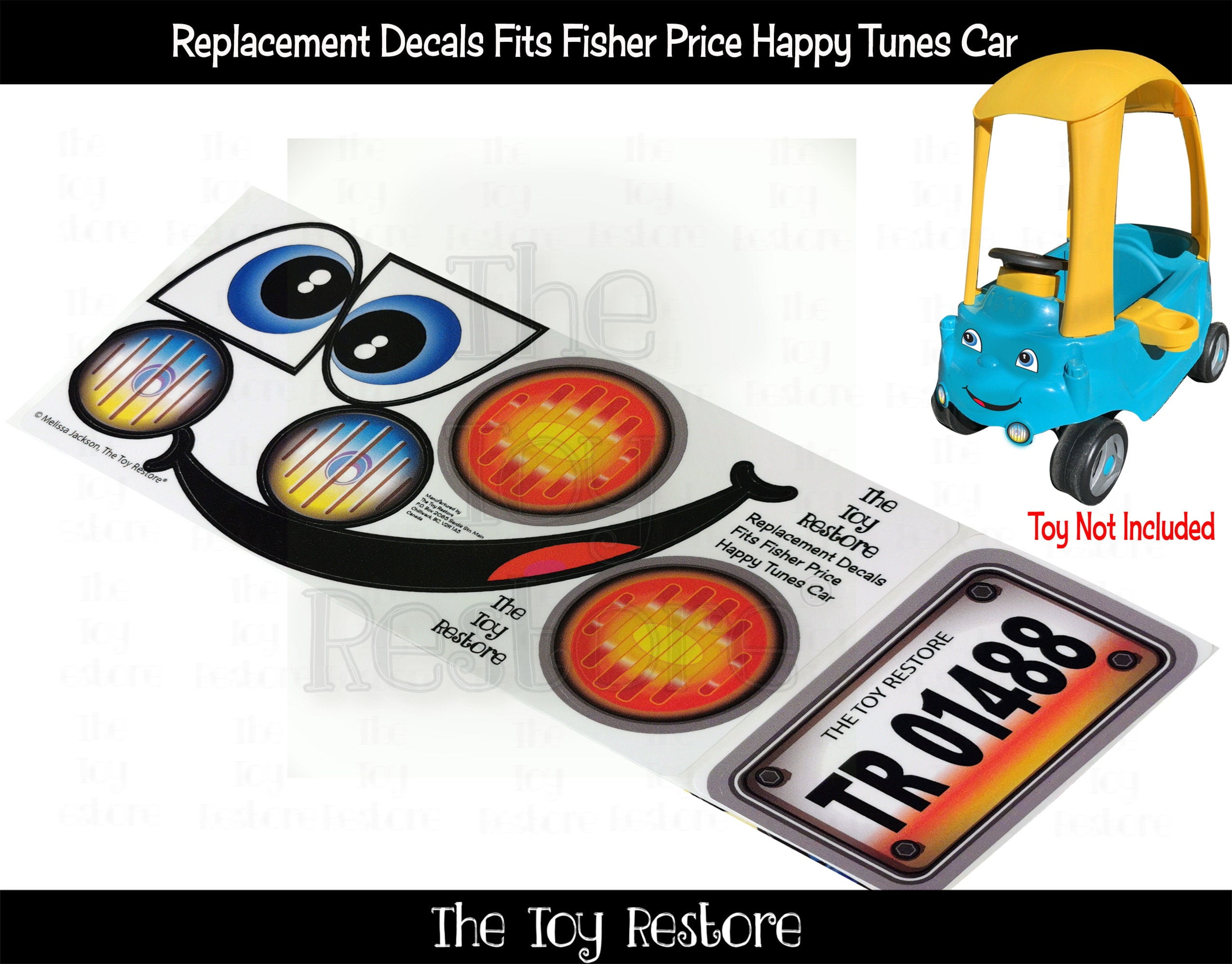 The Toy Restore Replacement Stickers fits Fisher Price Happy Tunes Ride ...