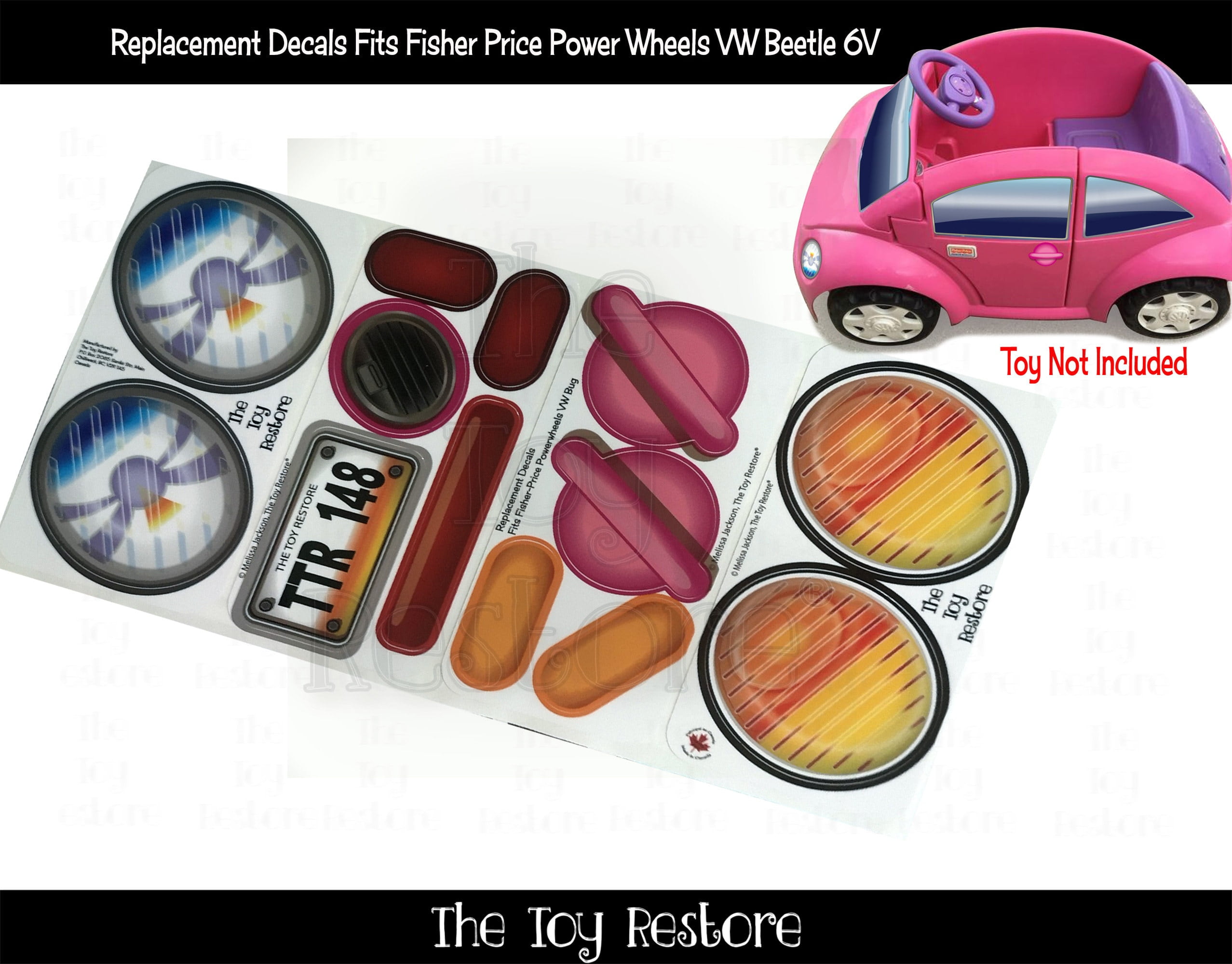 The Toy Restore Replacement Stickers fits Fisher Price Power Wheels VW ...
