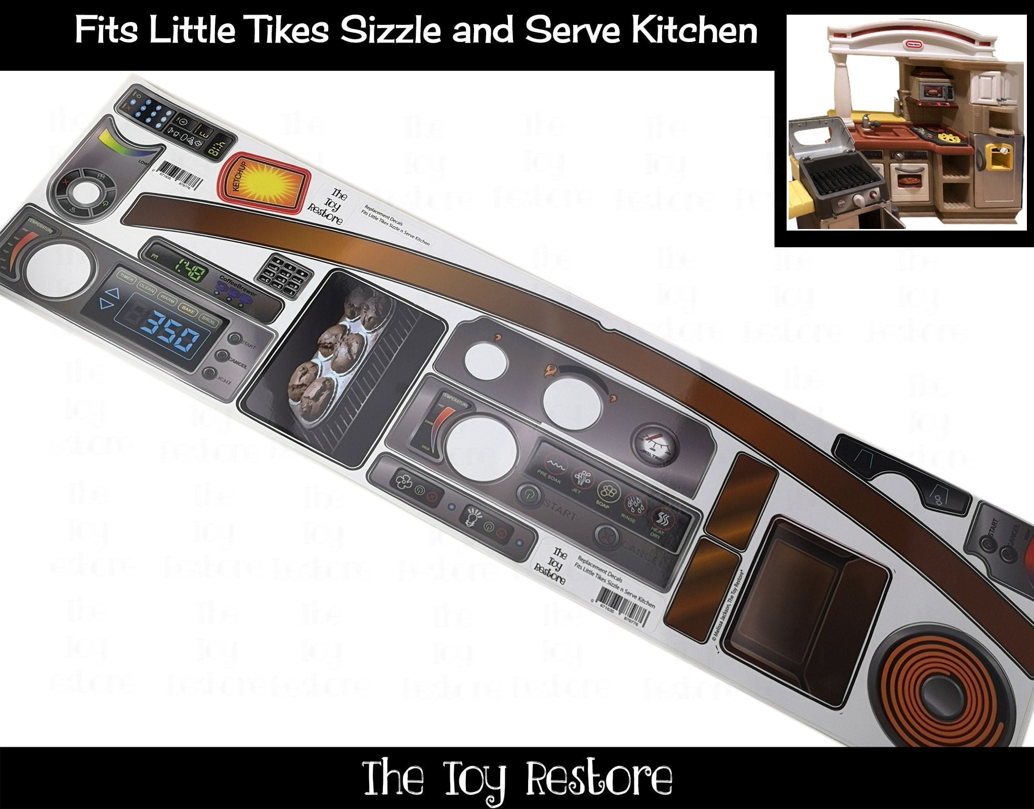 The Toy Restore Replacement Stickers fits Little Tikes Sizzle and Serve ...