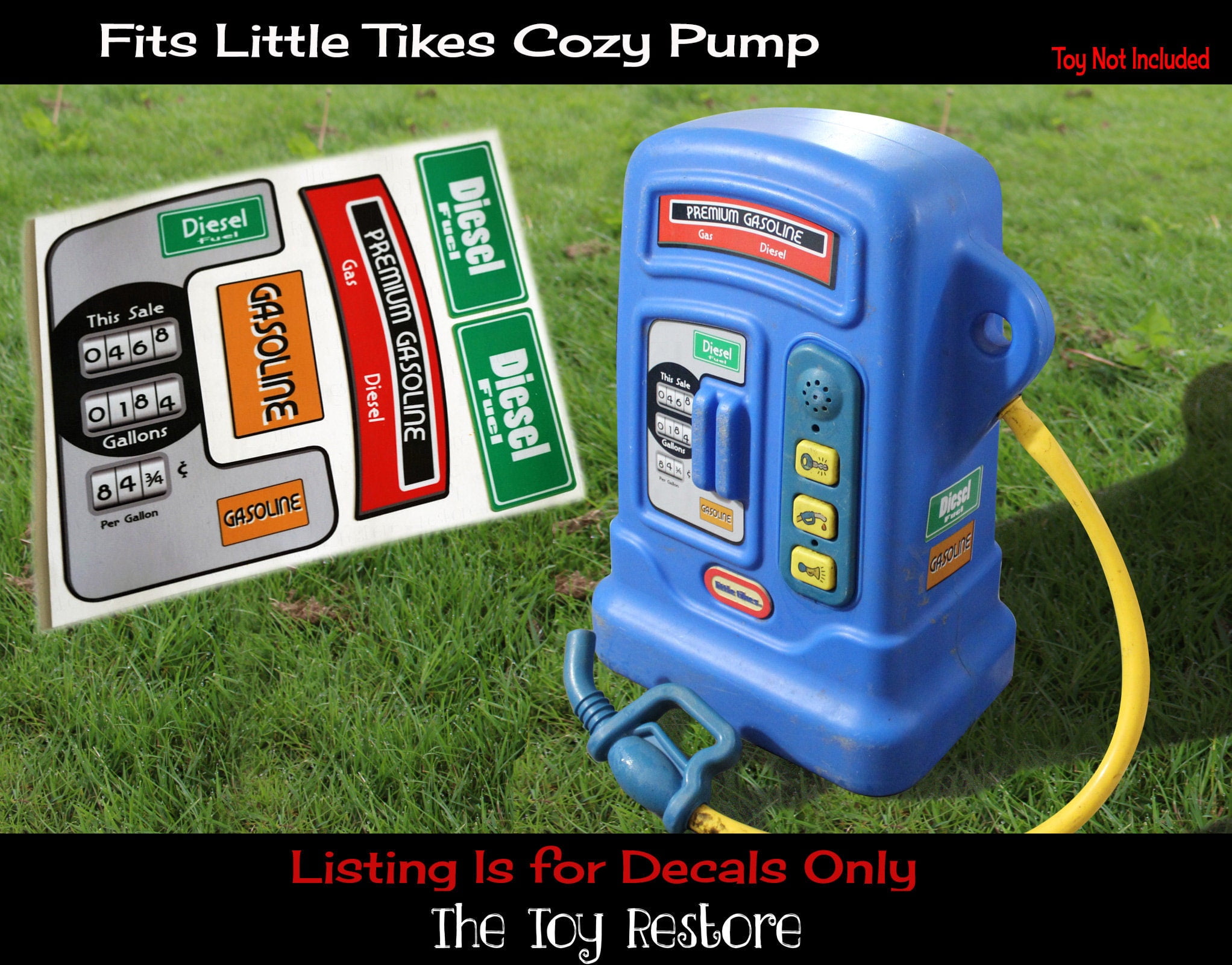 The Toy Restore Replacement Stickers for Little Tikes Tykes Custom Cozy ...