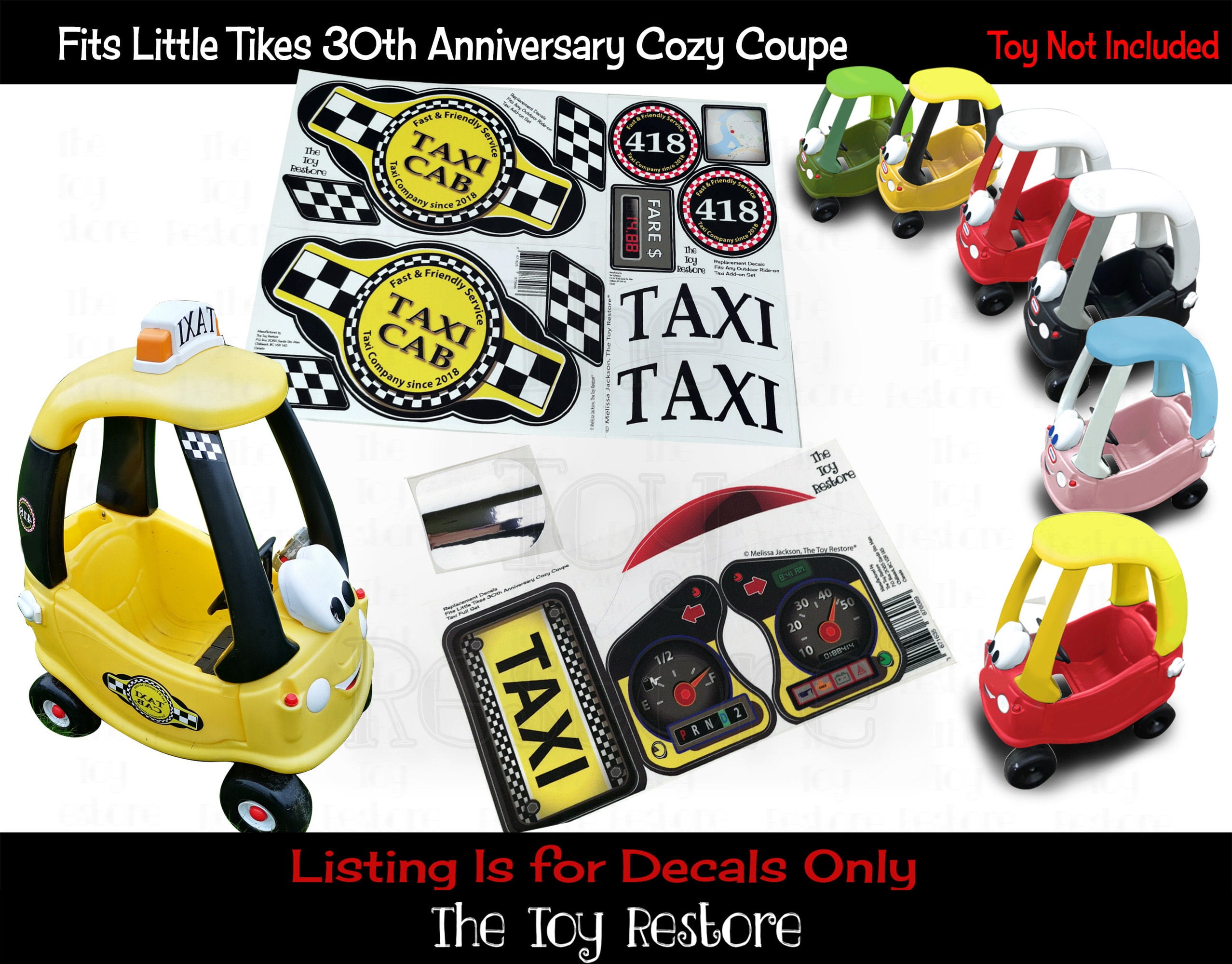The Toy Restore Taxi Decals Replacement Stickers fits 30th Anniversary ...