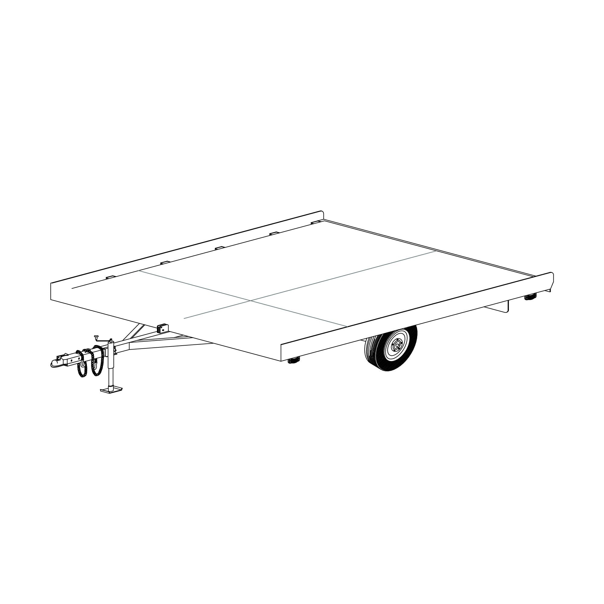 10SN - 10'x8'2" Snowmobile Tilt Deck Trailer Plan - 14 How-to Steps w ...