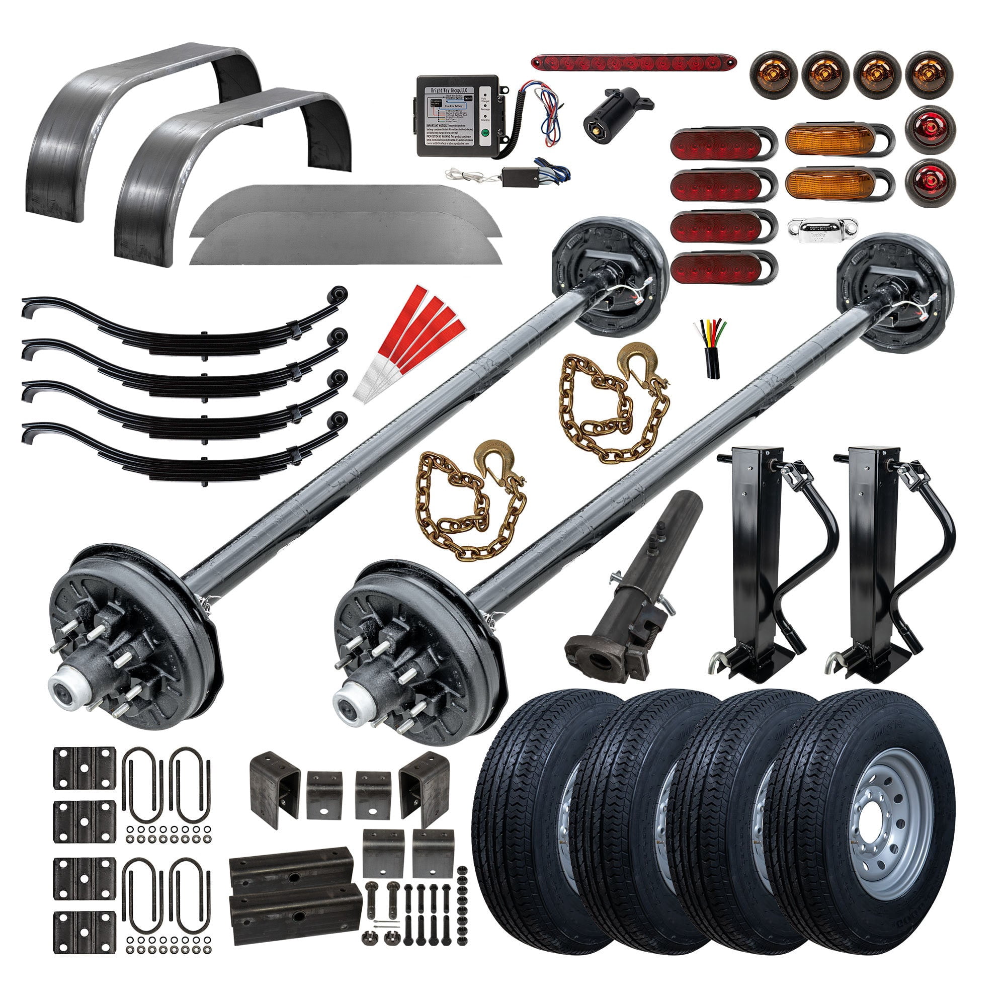 7000 lb TK Tandem Axle Gooseneck Trailer Parts Kit - 14K Capacity Heavy ...