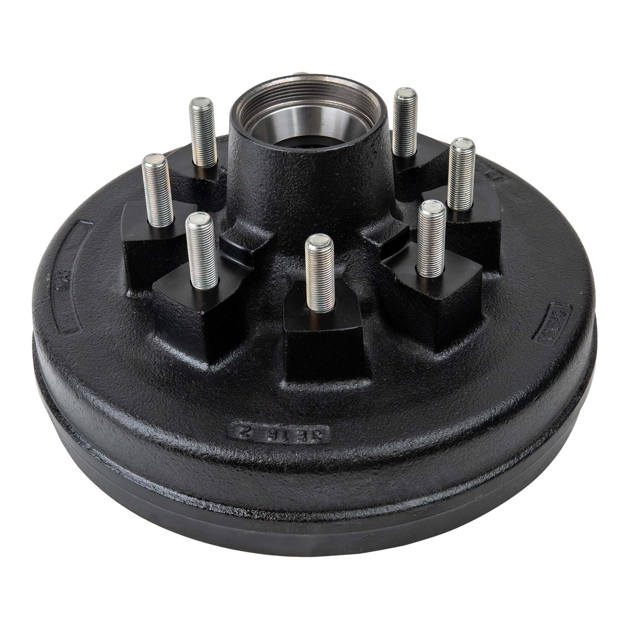 8k Trailer Axle Grease Hub and Drum - 8 Lug - 9/16" Stud - Hybrid ...