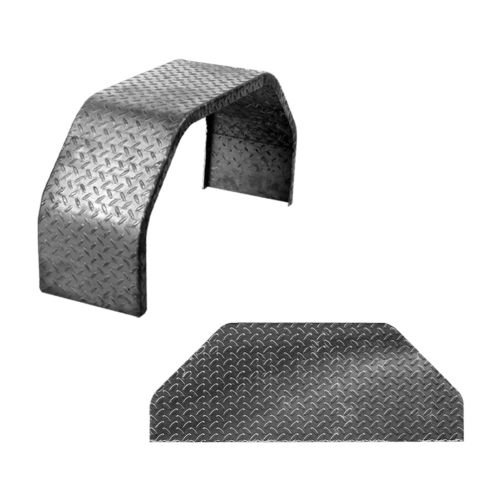 The Trailer Parts Outlet - Single Axle 9x32 Steel Tread Plate Double Broke Trailer Fender ...