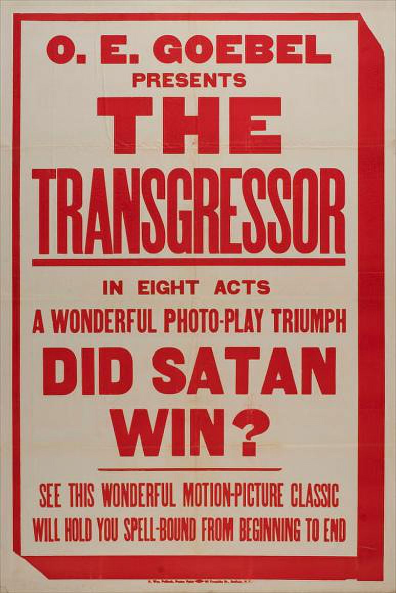 The Transgressor - movie POSTER (Style A) (11" x 17") (1918) - Walmart.com