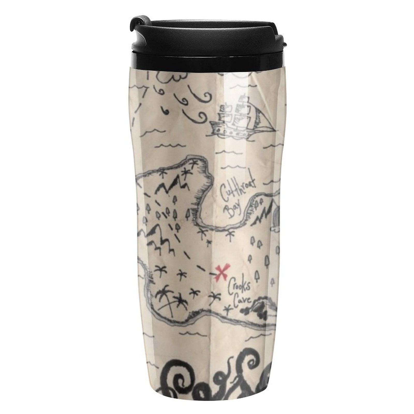 The Treasure Map Double Walled Coffee Cup Plastic Water Bottle Tumblers ...