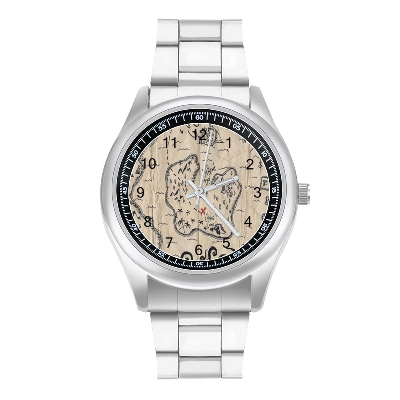 The Treasure Map Wrist Watches for Men Metal Band Watch Fashion Three ...