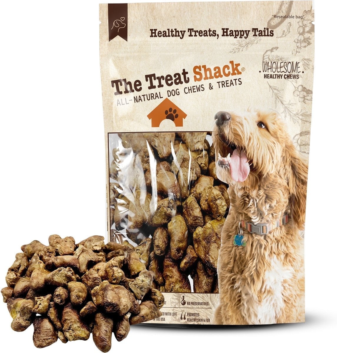 The Treat Shack Single Ingredient Chicken Hearts Freeze-Dried Dog & Cat ...