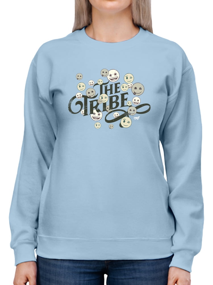 The Tribe - Vintage Emoji Crew Unity Graphic Women's Sweatshirt ...