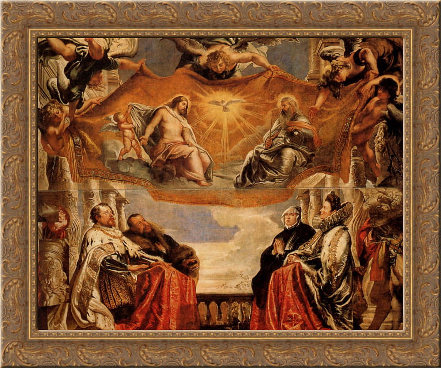 The Trinity Adored By The Duke of Mantua And His Family 24x20 Gold ...