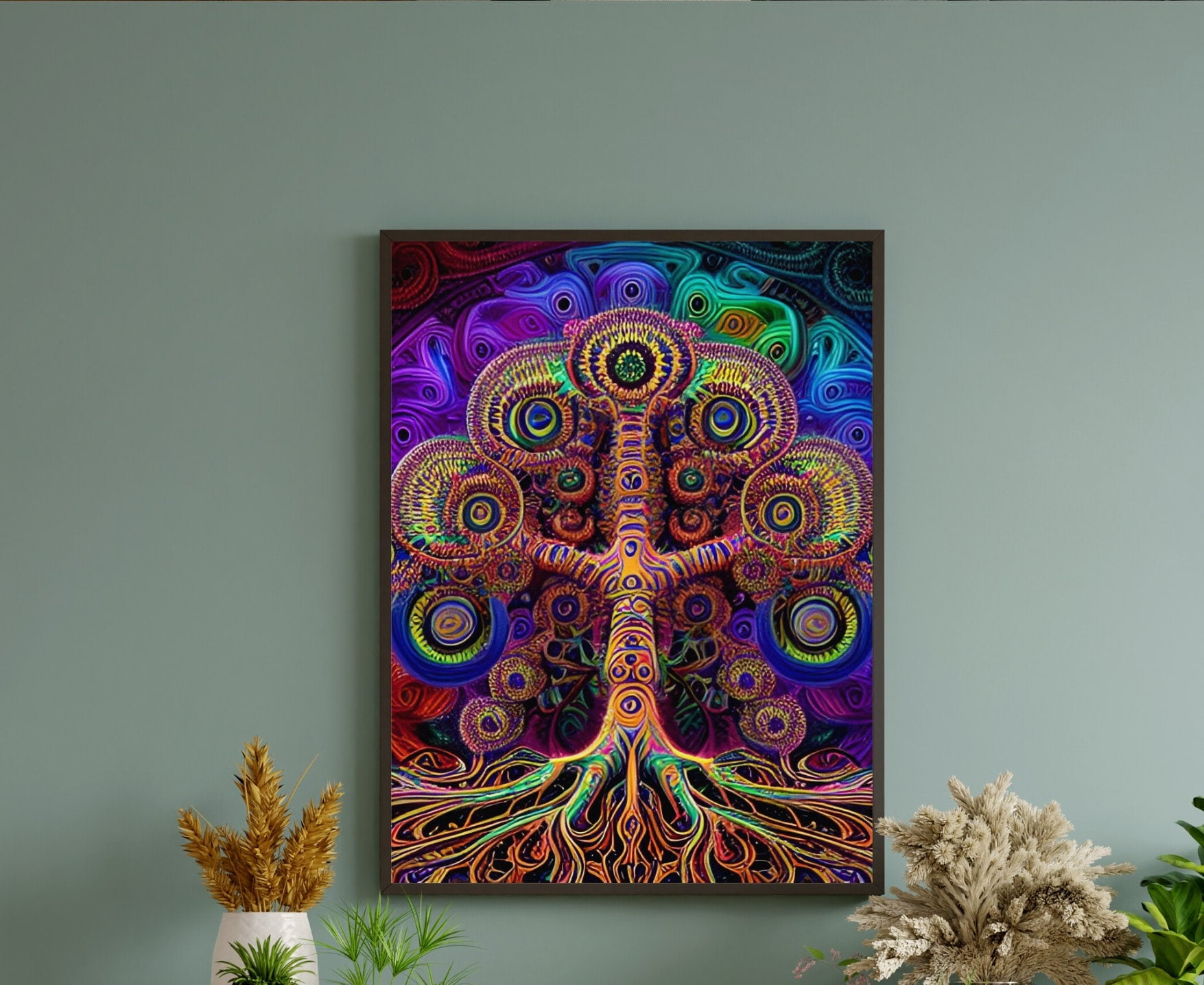 The Trippy Trees - Psychedelic Tree Canvas Wall Art - Walmart.com