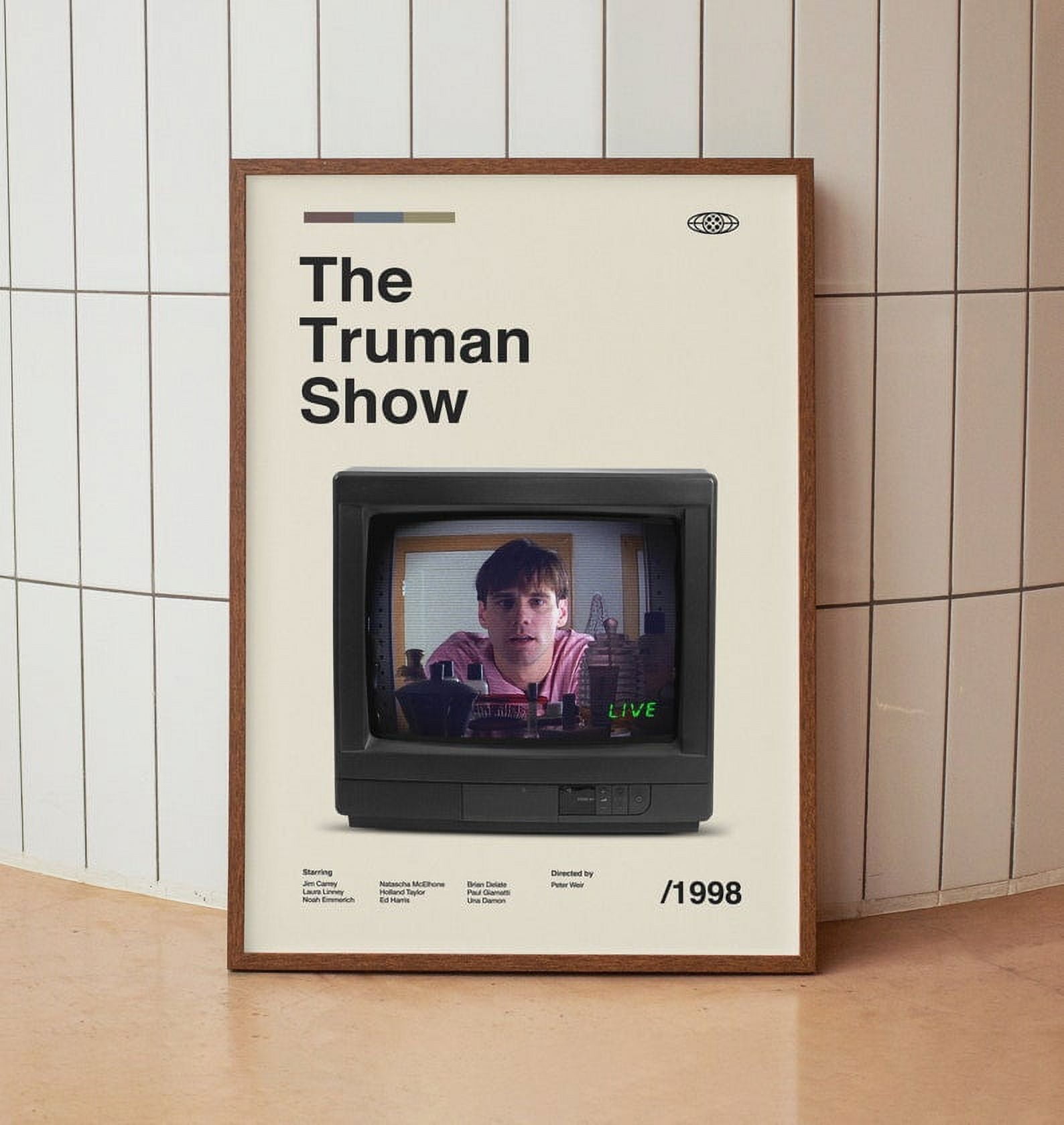 The Truman Show Wall Art Print - Jim Carrey - Midcentury Vintage Minimalist Movie Poster ...