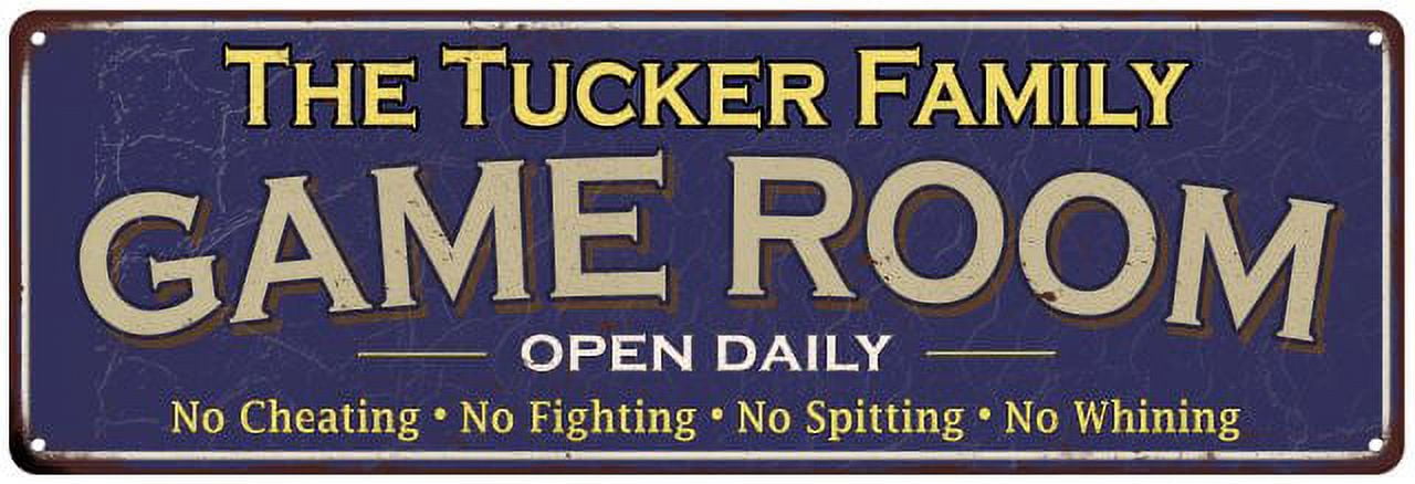 The Tucker Family Blue Game Room Metal 6x18 Sign 106180037401 - Walmart ...