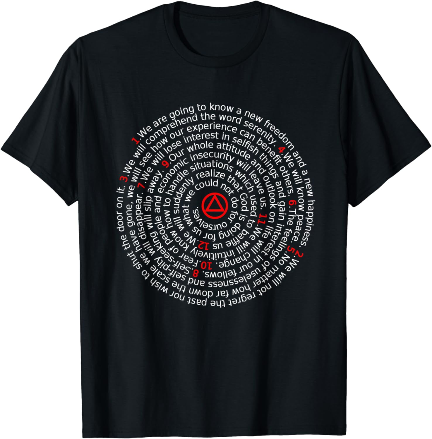 'The Twelve Promises' - AA 12 Step Recovery Spiral T-Shirt - Walmart.com