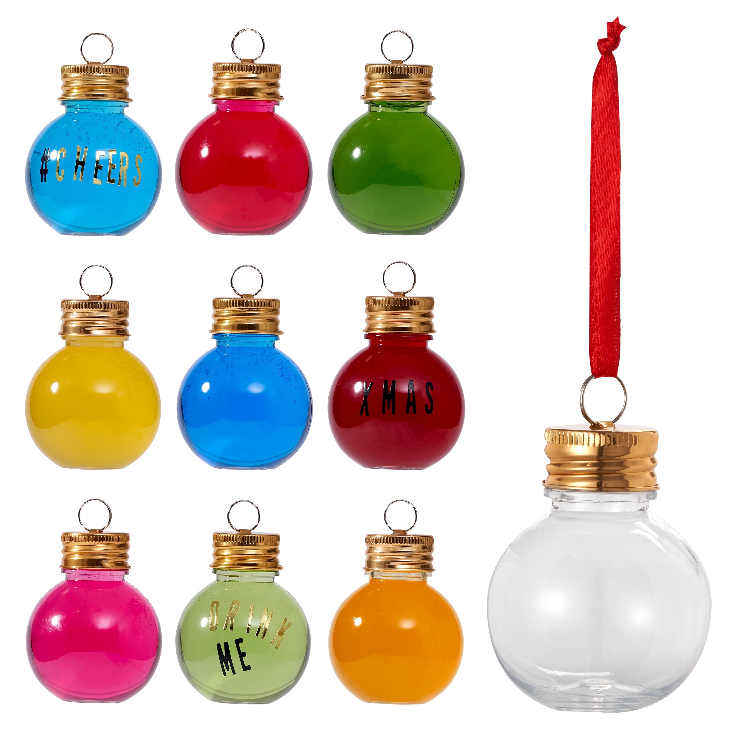 The Twiddlers - 10 Christmas DIY Booze Baubles, 50ml & Stickers ...