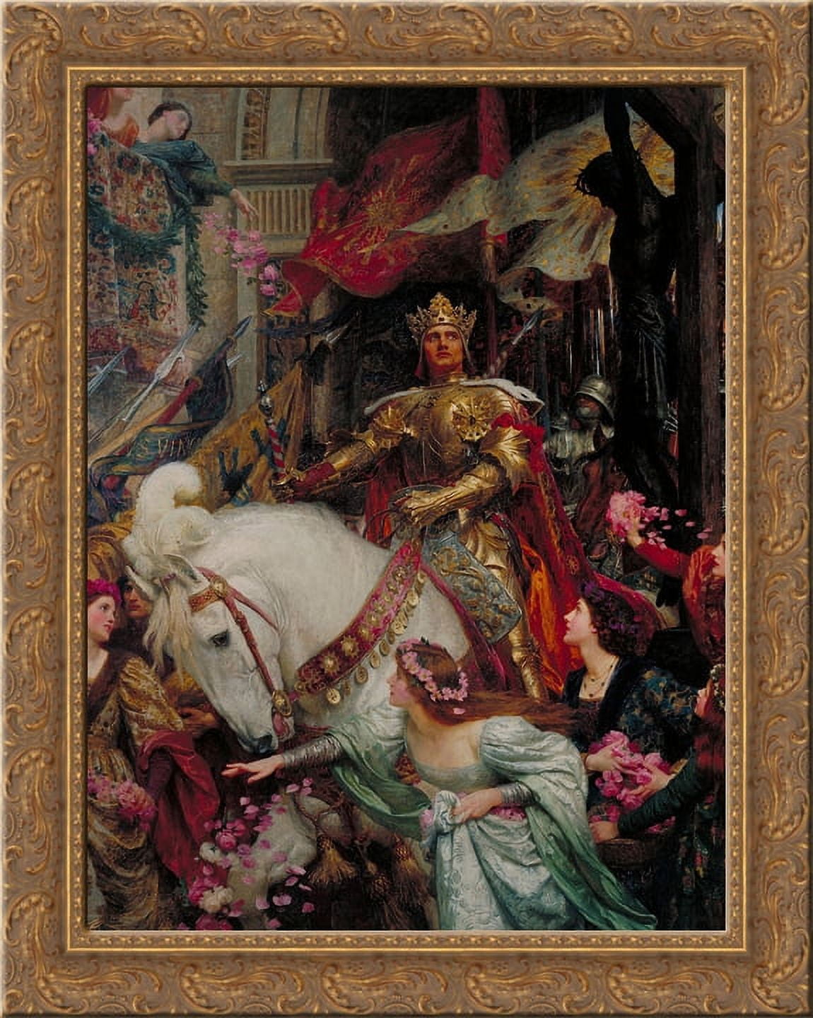 The Two Crowns 24x20 Gold Ornate Wood Framed Canvas Art by Frank ...