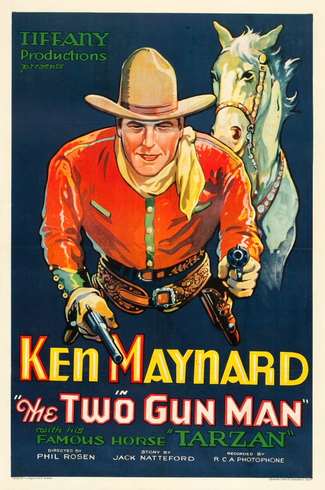The Two Gun Man Ken Maynard With Tarzan The Horse On Poster Art 1931 ...