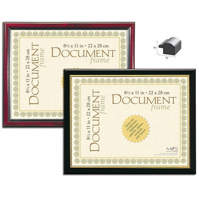 The UNIVERSITY ELEGANT Mahogany 8one-half inchx11 Document frame - 8 ...