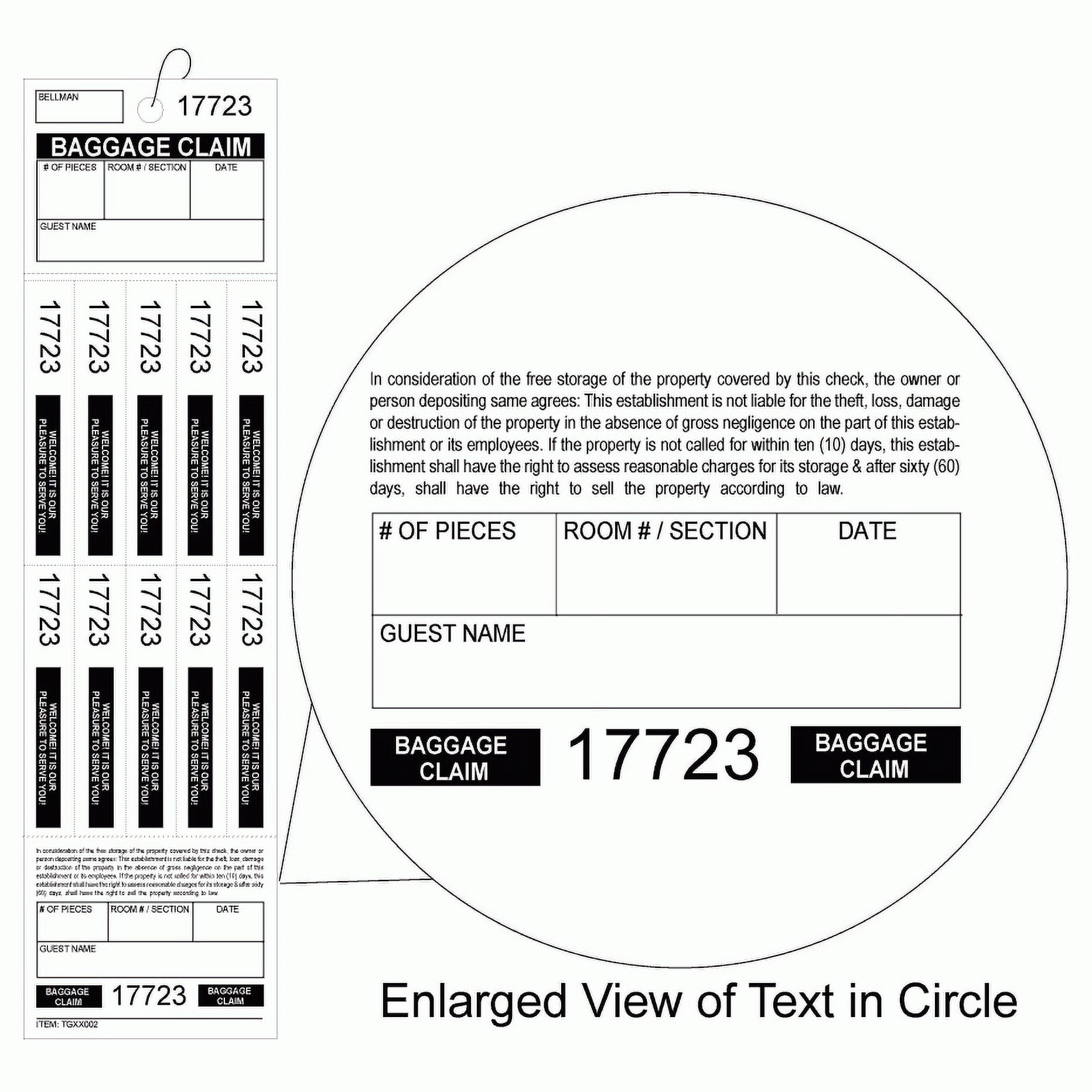 Walmart Ultimate Baggage Claim Check Tag with 10 Labels, TGXX002 ...