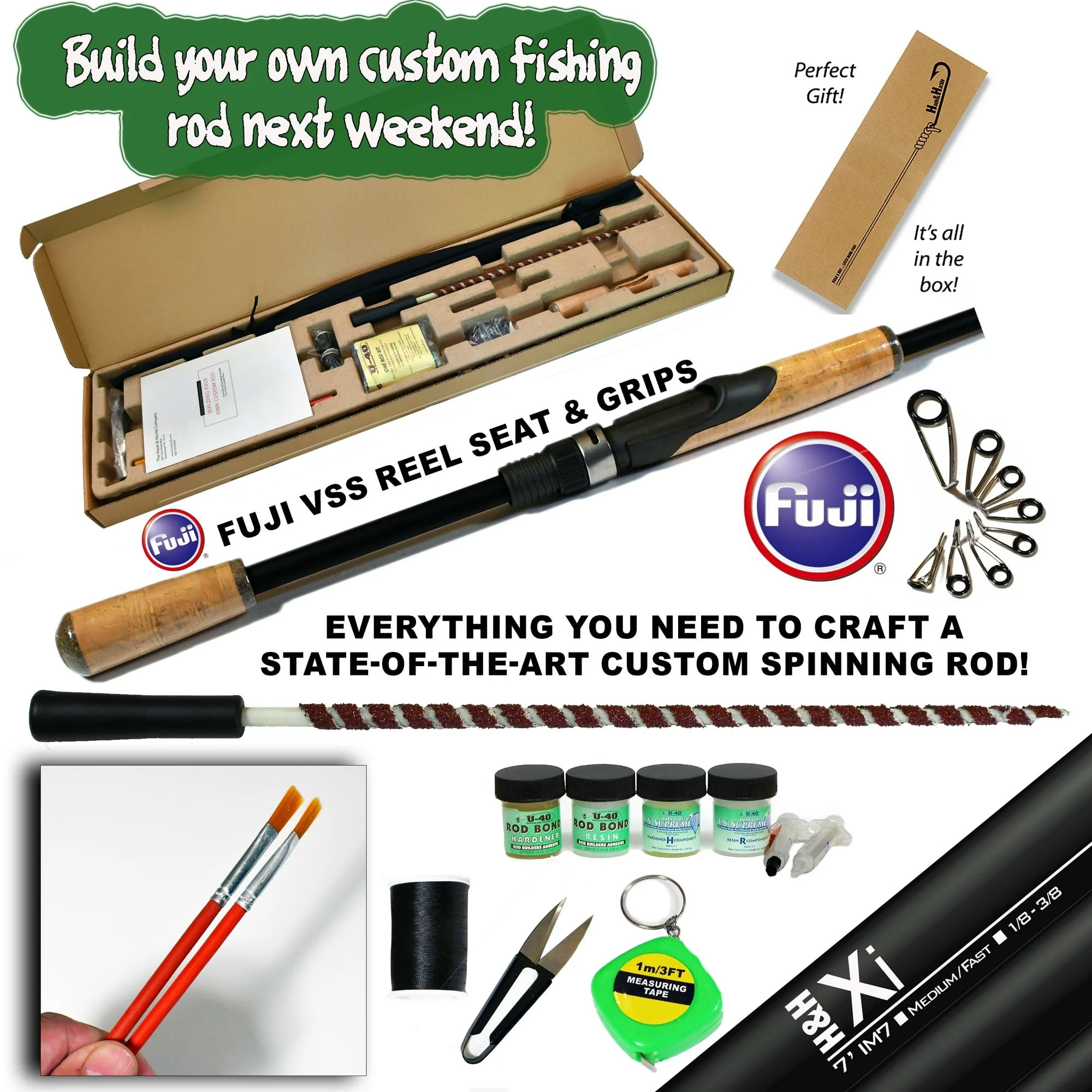 The Ultimate Custom Spinning Rod Building Kit 6' 4-pc Light - Fuji ...