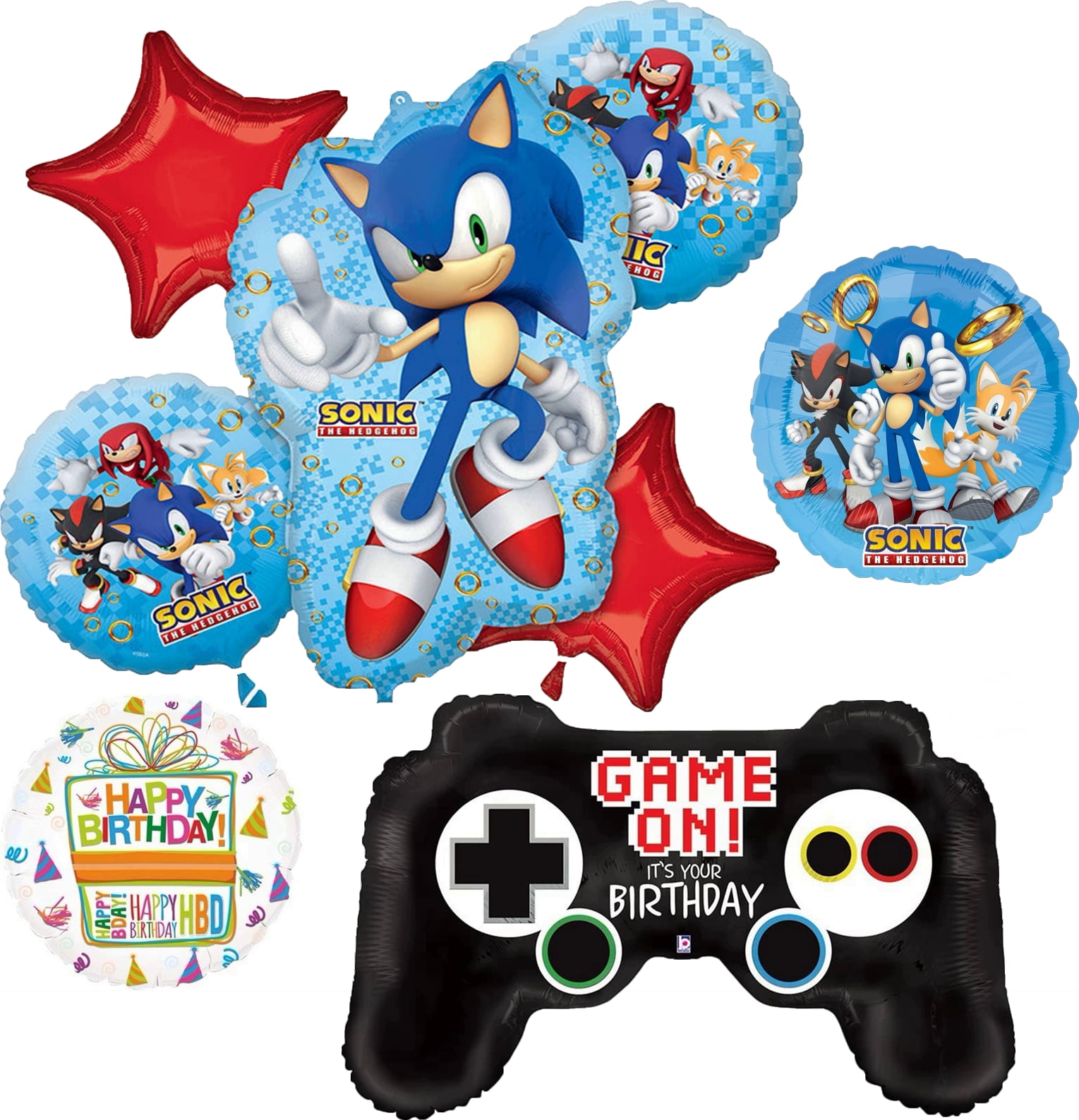 The Ultimate Sonic The Hedgehog Birthday Party Supplies Balloon Bouquet ...