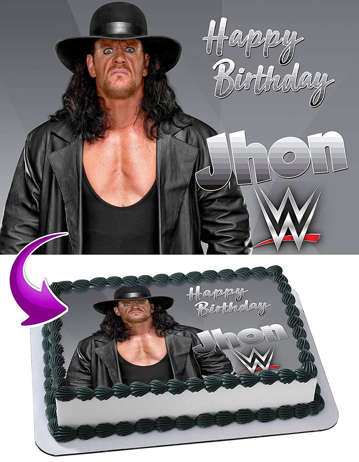 The Undertaker Edible Cake Image Topper Personalized Picture 1/4 Sheet ...