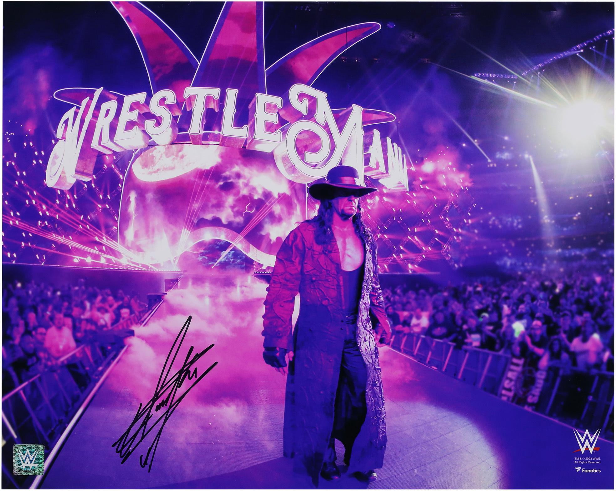 The Undertaker WWE Autographed 16" x 20" WrestleMania 34 Entrance ...