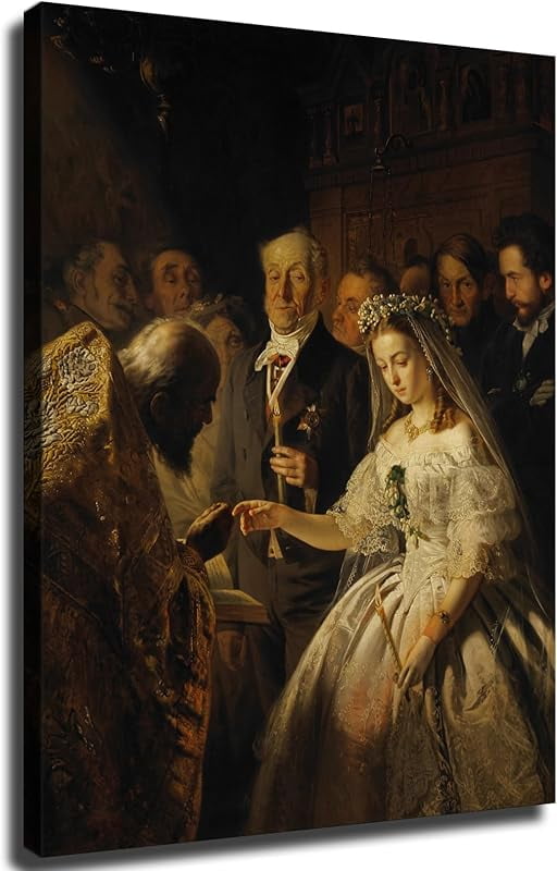 The Unequal Marriage by Vasili Pukirev Canvas Wall Decor Art Painting ...