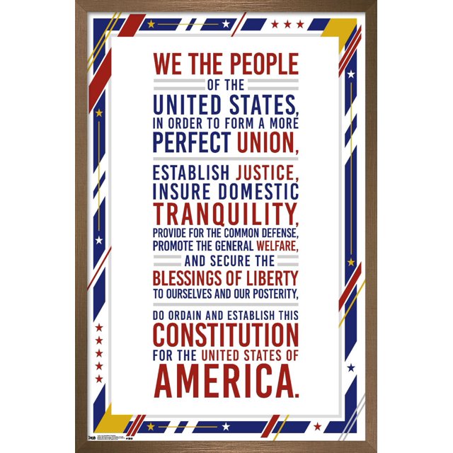 The United States Of America - Constitution Preamble Wall Poster, 22. ...