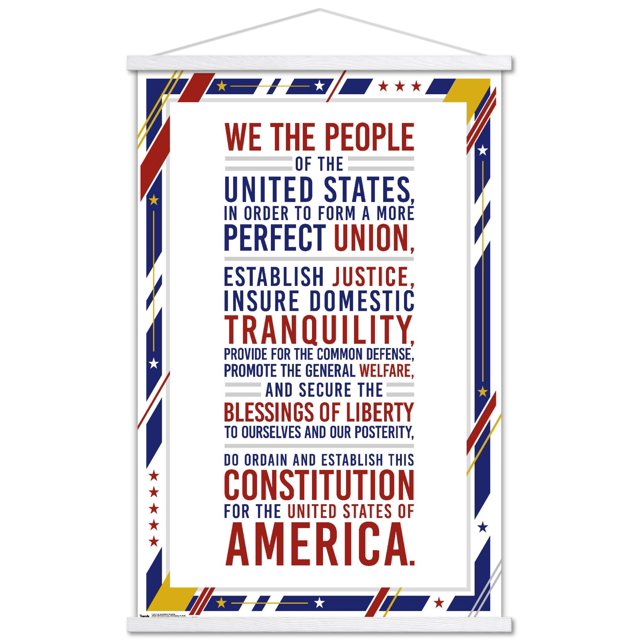 The United States Of America - Constitution Preamble Wall Poster with ...